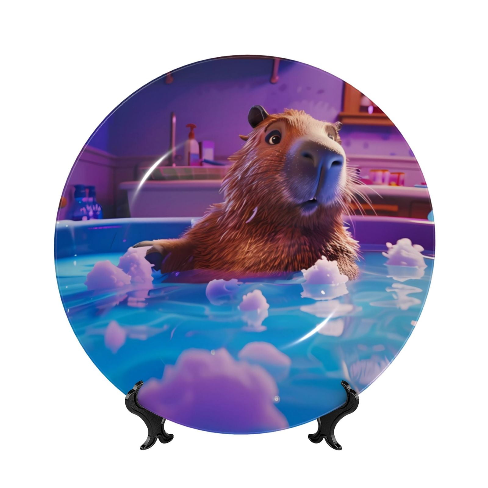 Disketp Capybara Bathtub Fun Ceramic Plate Dinner Plates Bone China ...