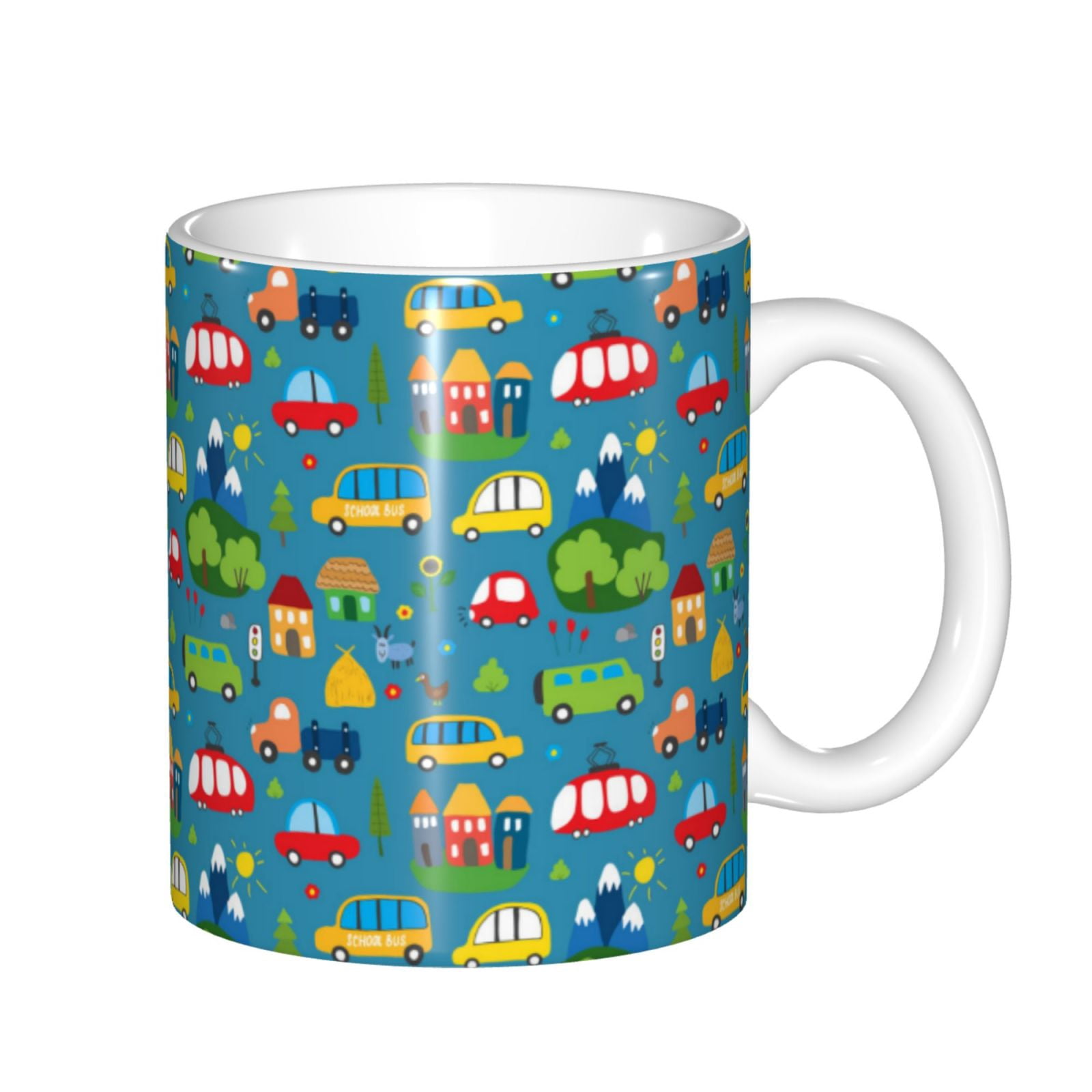 Disketp Cars Transportation Large Coffee Mug with Handle Tea Cup ...