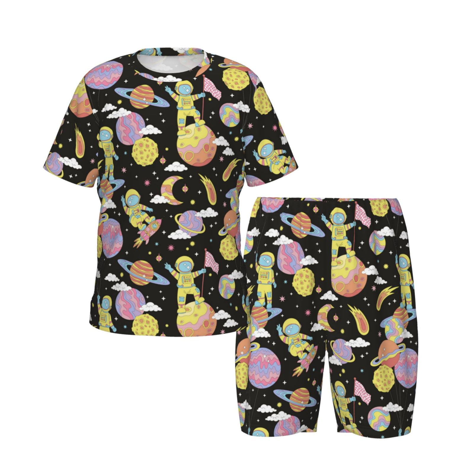 Disketp Cartoon Astronaut In Spacesuit for Kids Short Sleeve Pajamas ...