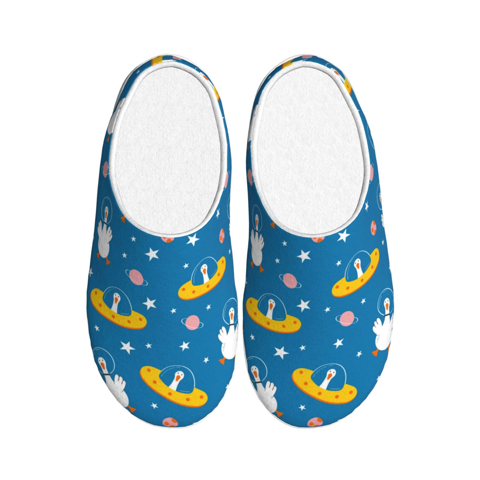 Disketp Cartoon Goose Women's Men's Slippers Plush Slip-On House ...