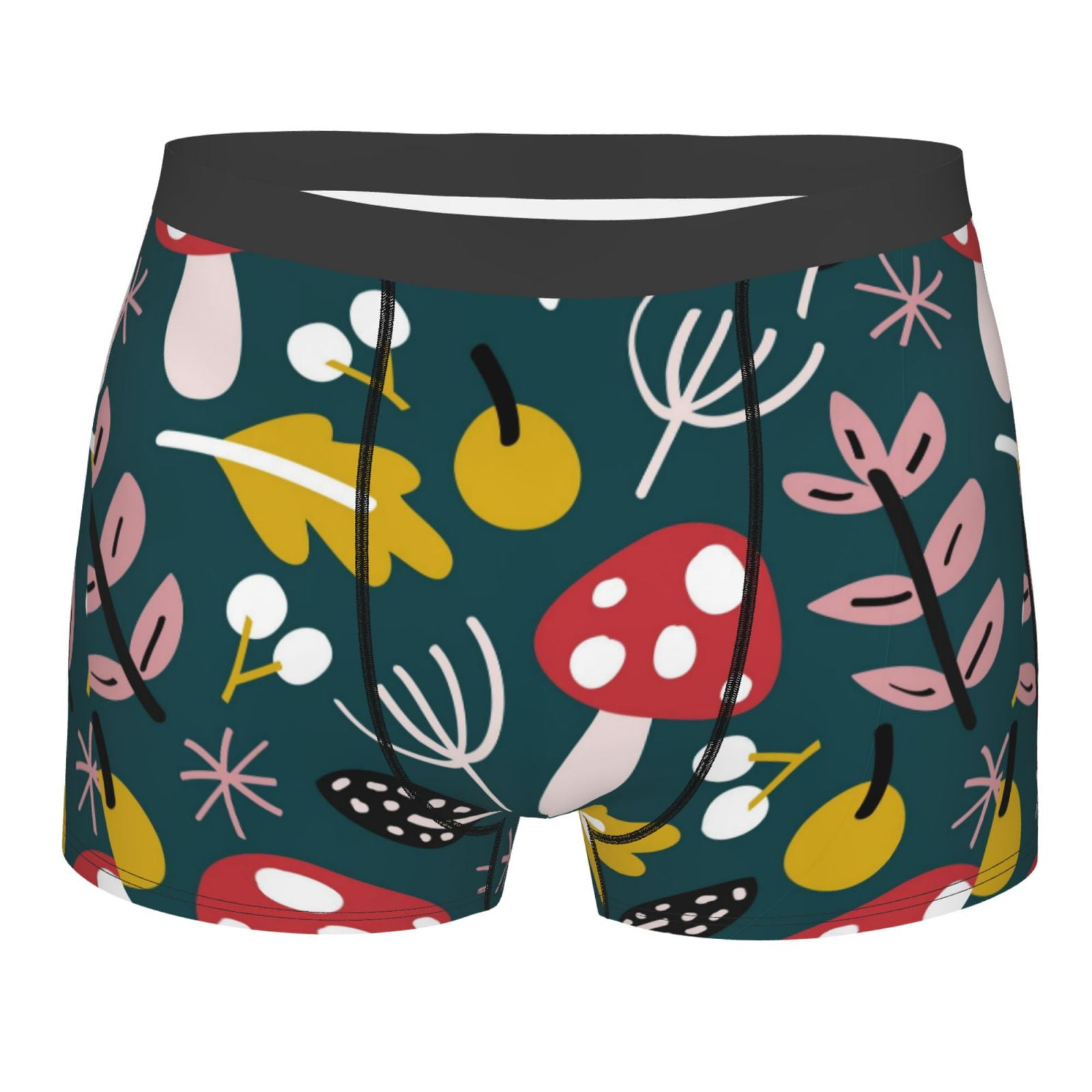 Disketp Cartoon Leaf Mushroom Red Men'S Boxer Briefs,Soft And ...
