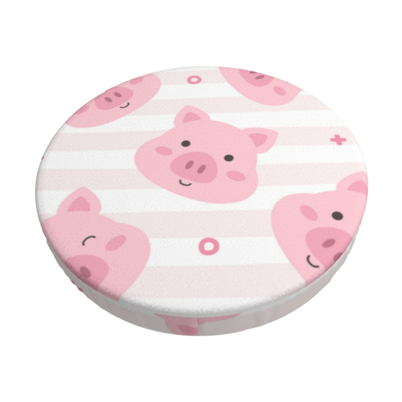 Disketp Cartoon Pig Stool Covers Round, Super Soft Round Bar Stool ...