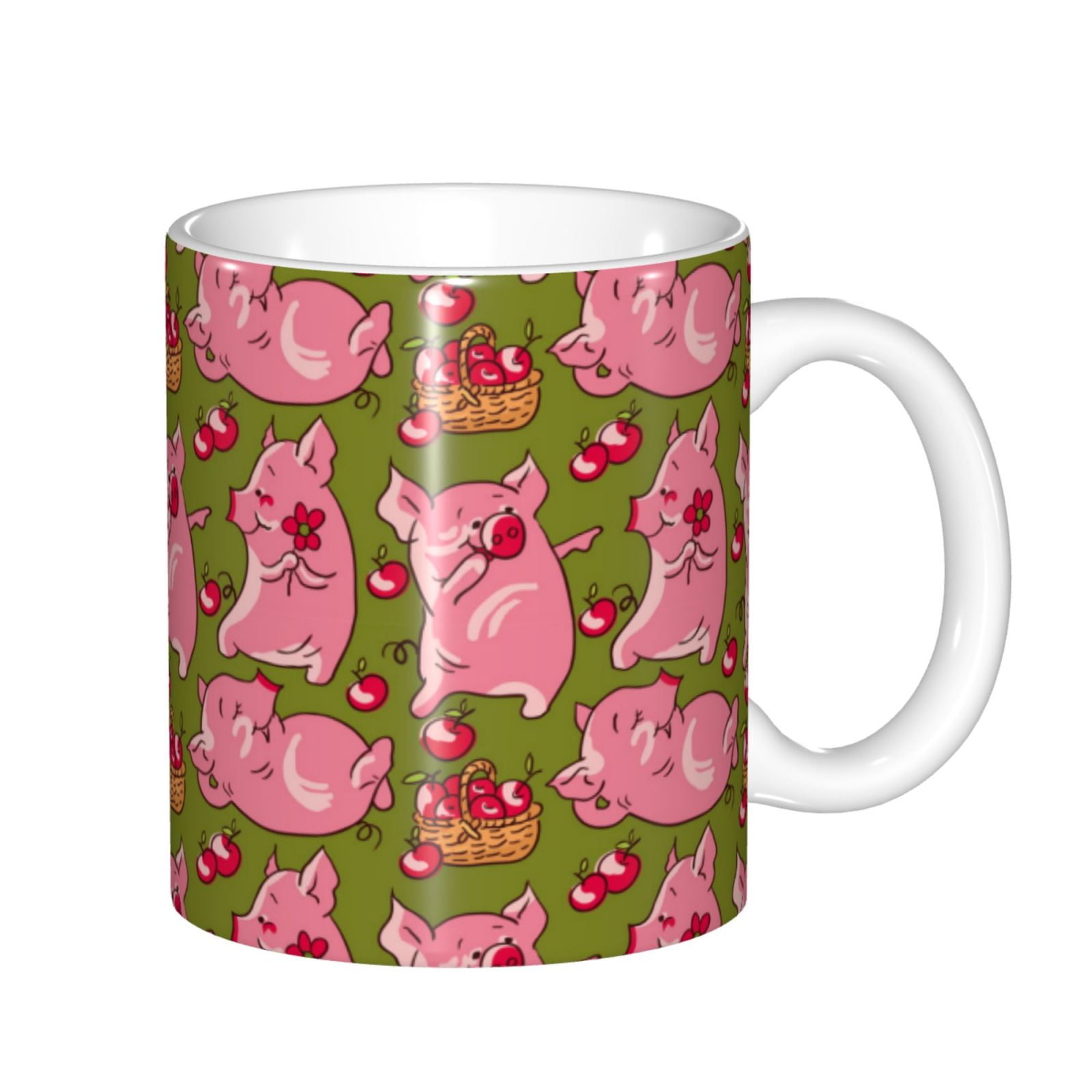 Disketp Cartoon Pigs Large Coffee Mug with Handle Tea Cup Novelty ...