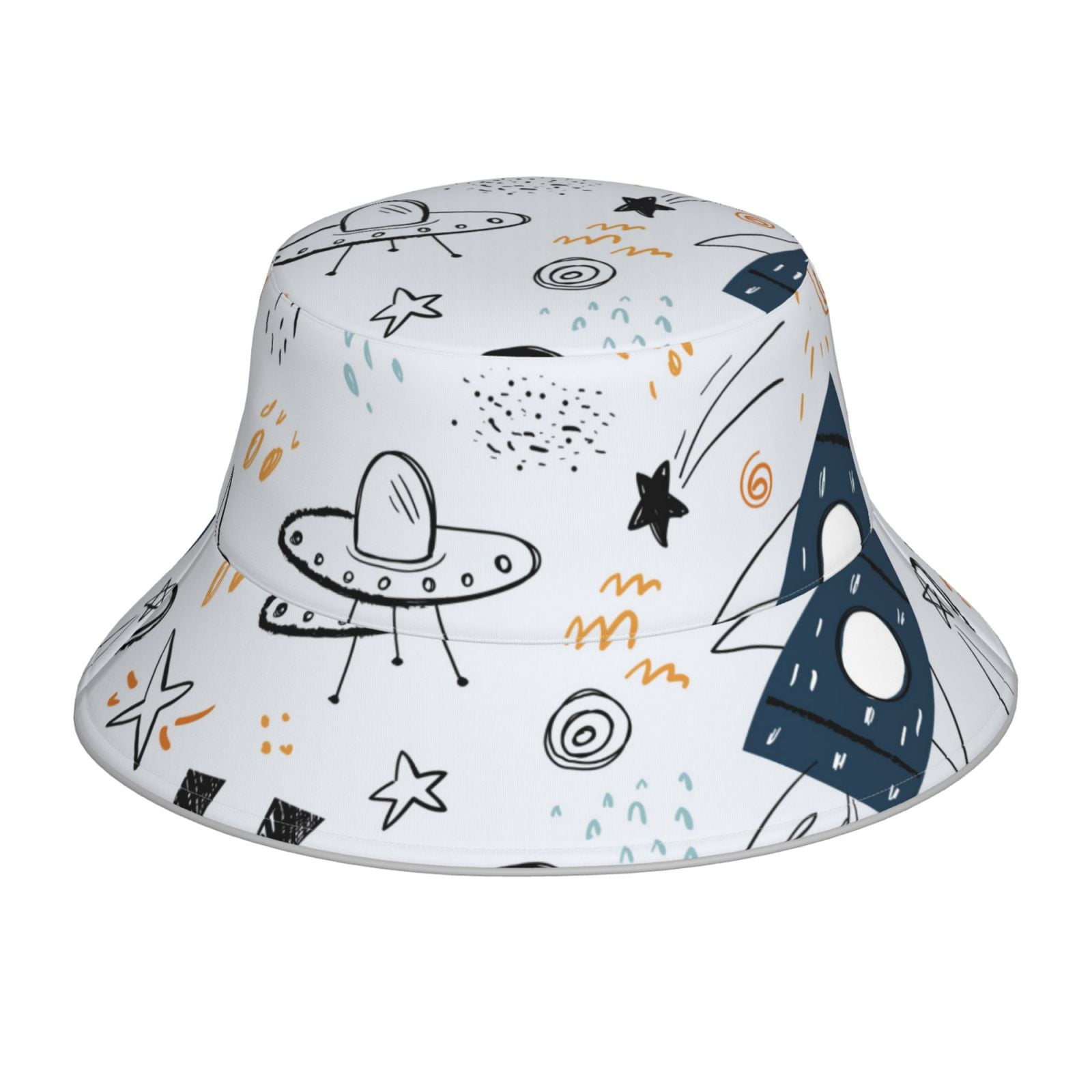 Disketp Cartoon Planets Print Reflective Bucket Hat Beach Hat Summer ...