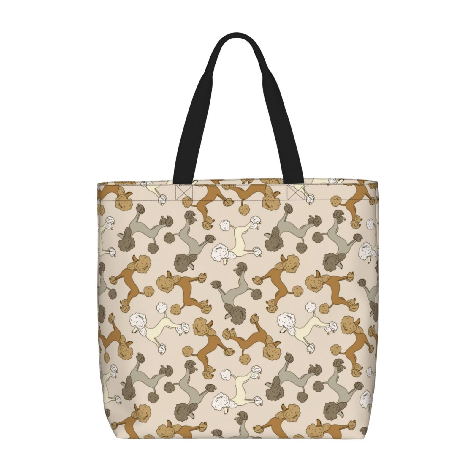 Disketp Cartoon Poodle Dog Canvas Tote Bag,Women Shoulder Bag Crossbody ...