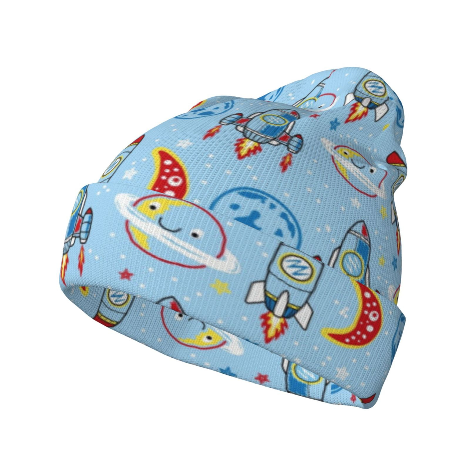 Disketp Cartoon Rocket With Space Winter Beanie for Men Women Beanie ...