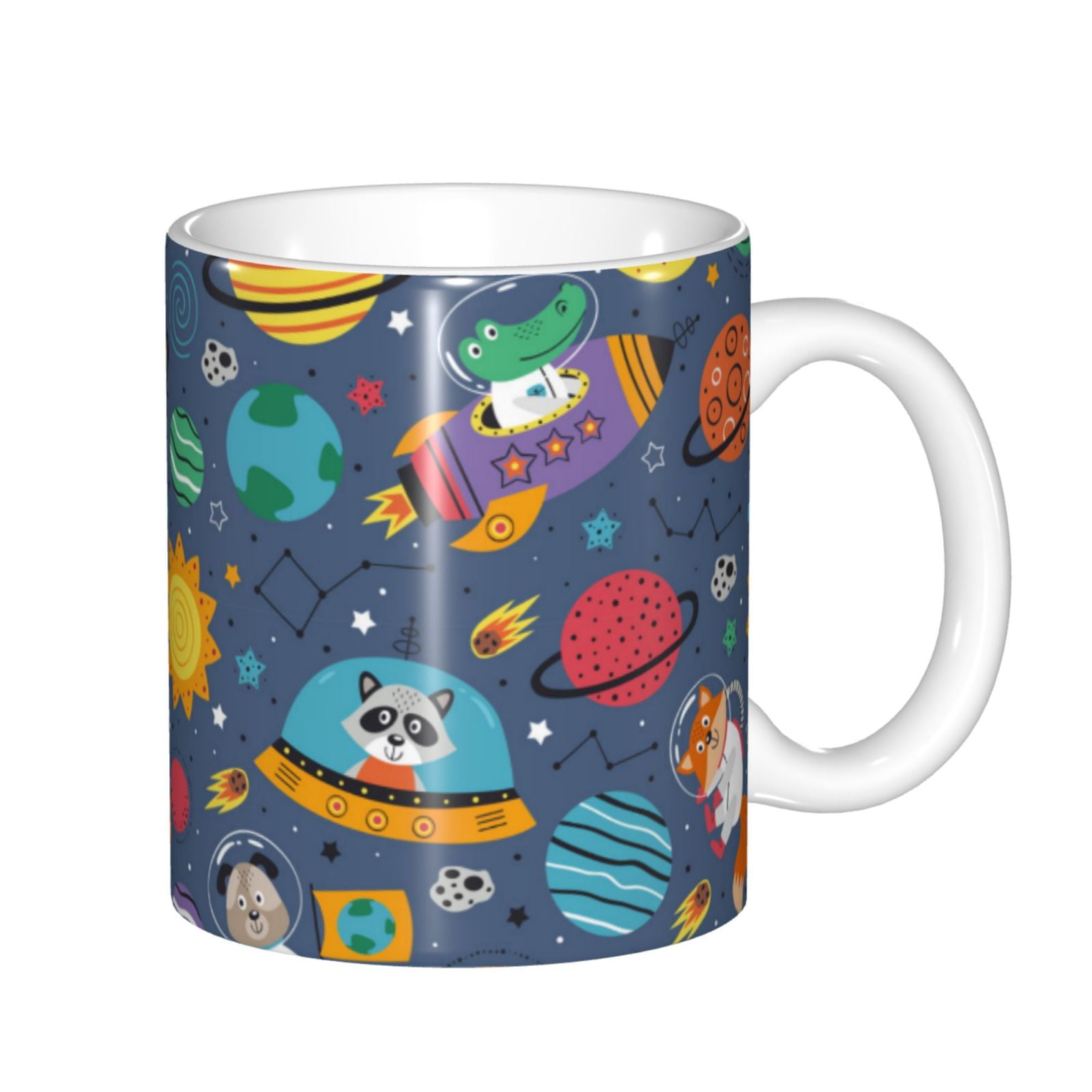 Disketp Cartoon Space Large Coffee Mug with Handle Tea Cup Novelty ...