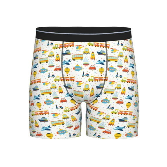 Disketp Cartoon Transport Men's Boxer Briefs Men’s Underwear Boxer ...