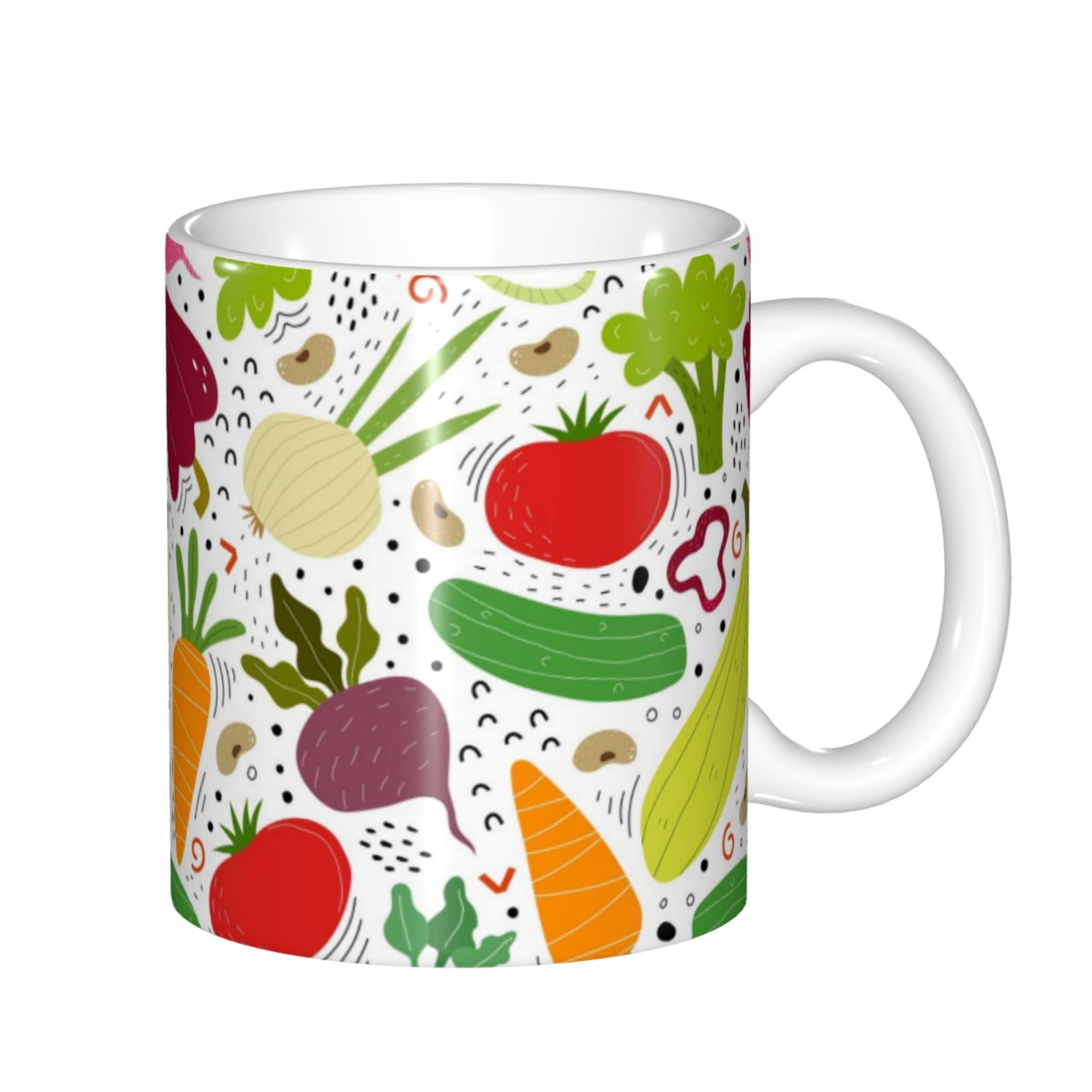 Disketp Cartoon Vegetables Large Coffee Mug with Handle Tea Cup Novelty ...