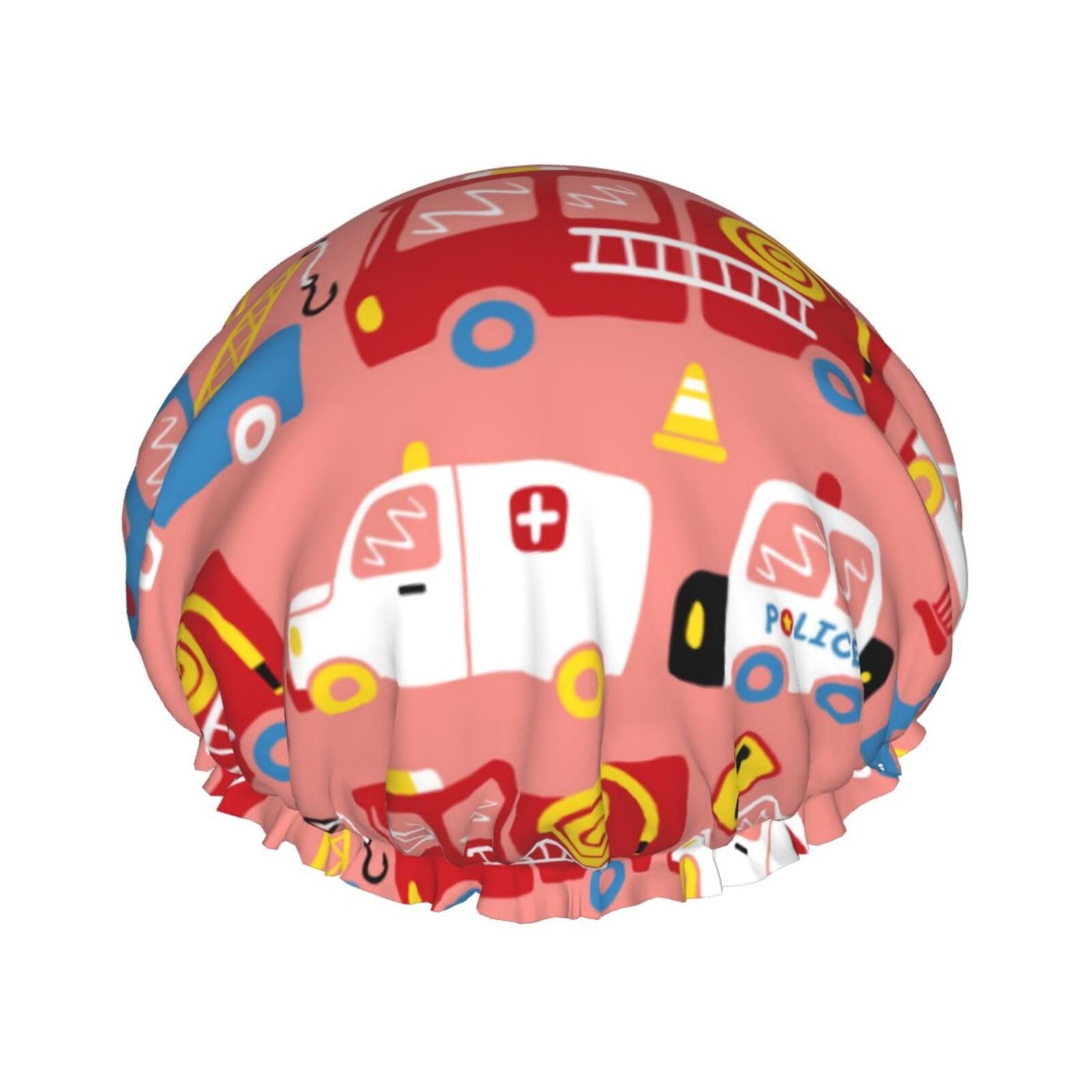 Disketp Cartoon With Traffic Elements Shower Caps,Reusable Shower Cap ...