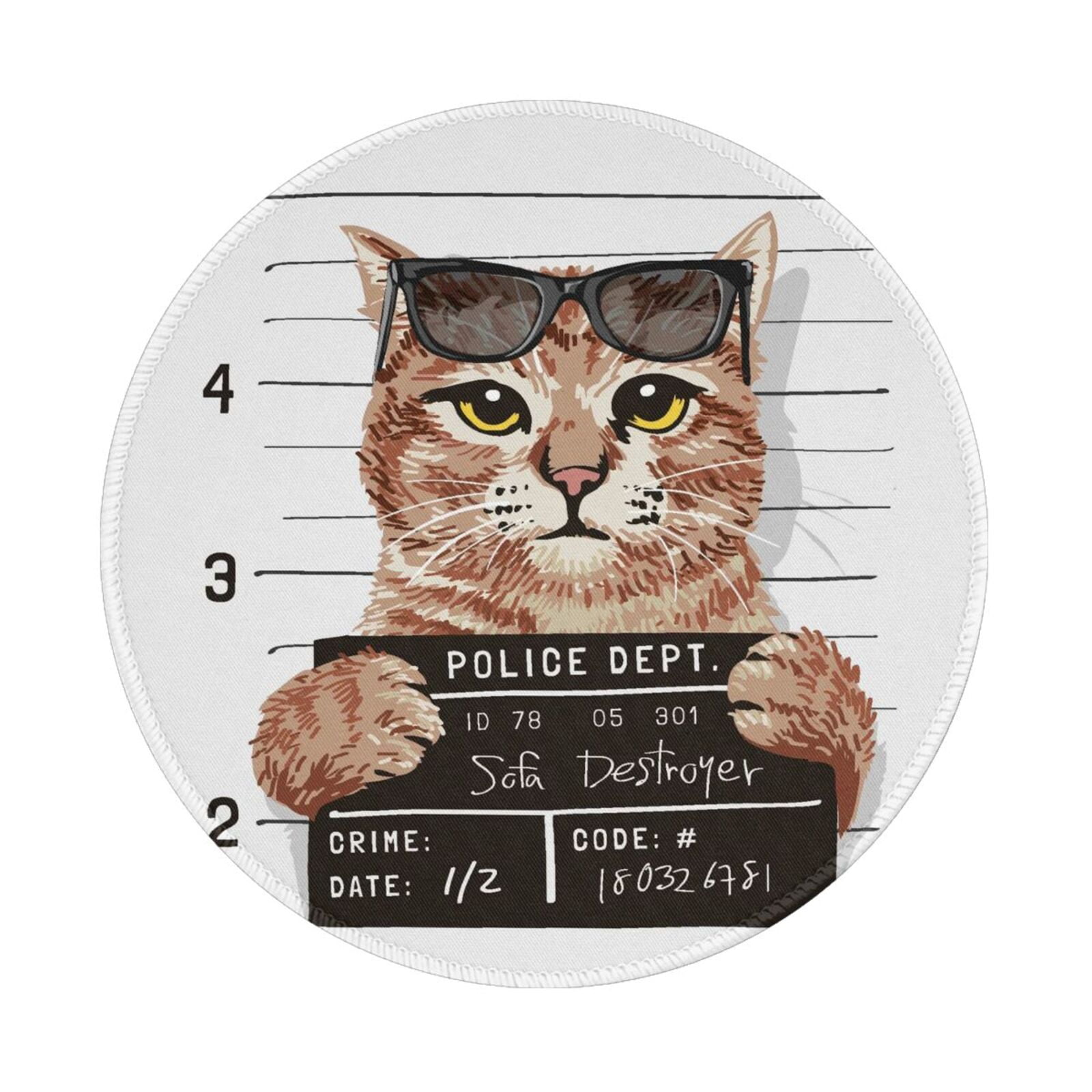 Disketp Cat Holding Mugshot Sign Small Mouse Pad 7.9x7.9 Inches ...