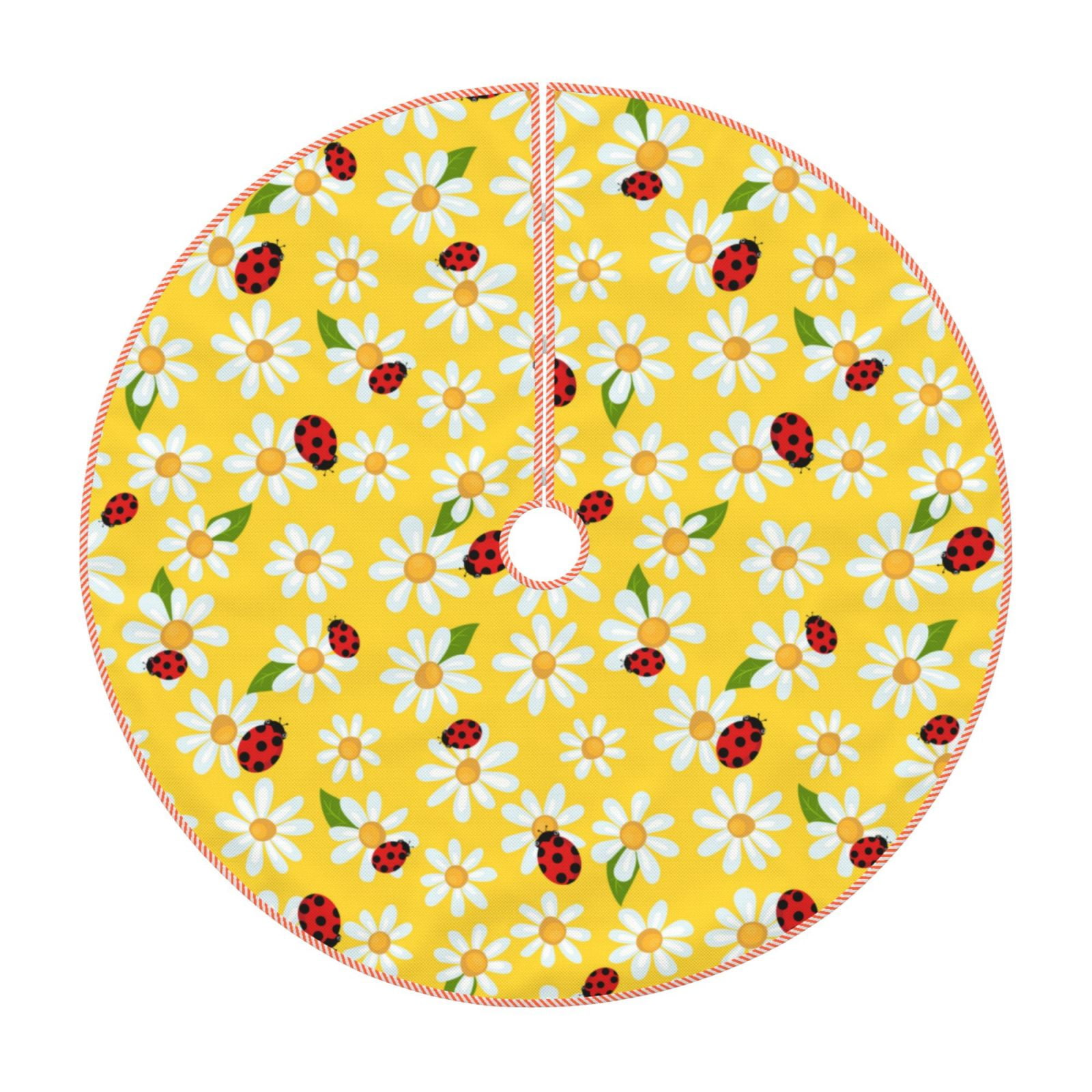 Disketp Chamomile And Ladybug Christmas Tree Skirt, Christmas Tree ...