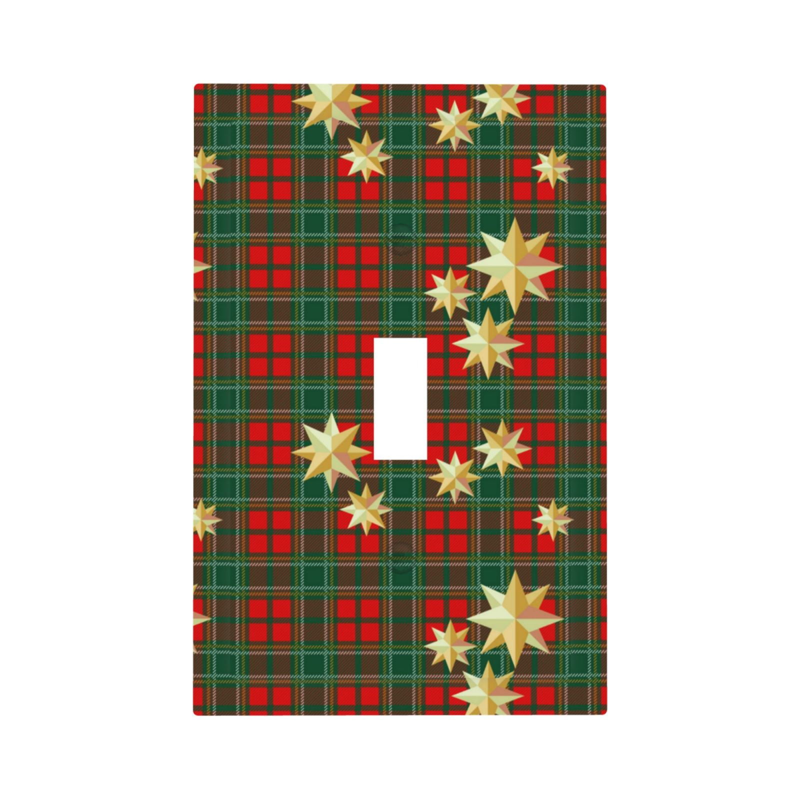 Disketp Checkered With Golden Stars Decorator Light Switch or ...