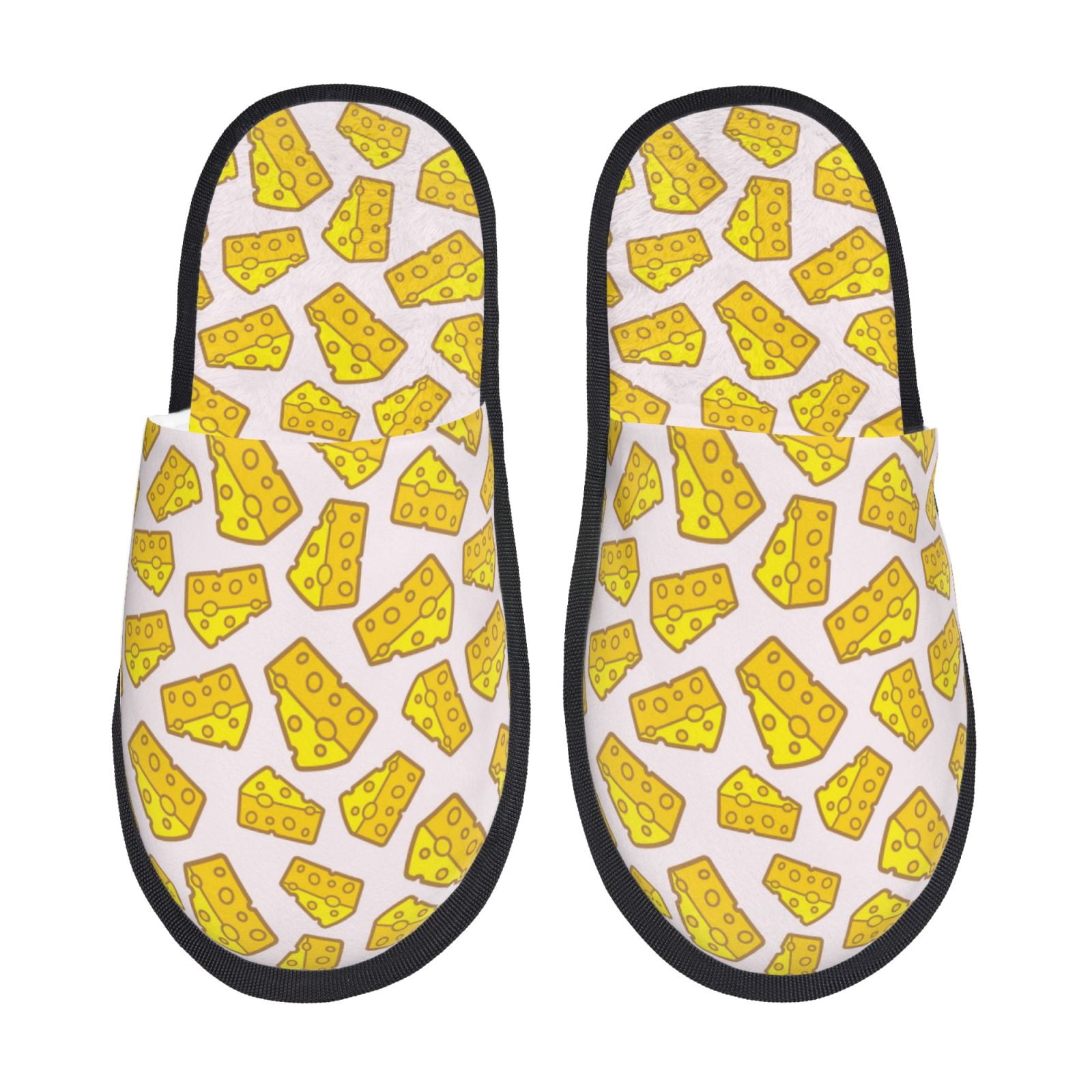 Disketp Cheese Fuzzy House Memory Foam Slippers, Furry Fur Lined ...