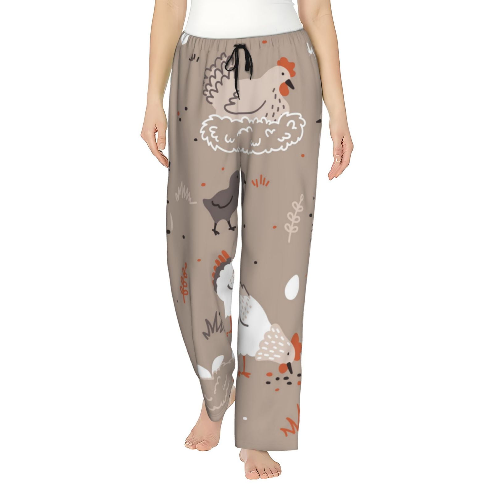 Disketp Chicken Print Women'S Comfy Pajama Pants Casual Drawstring ...