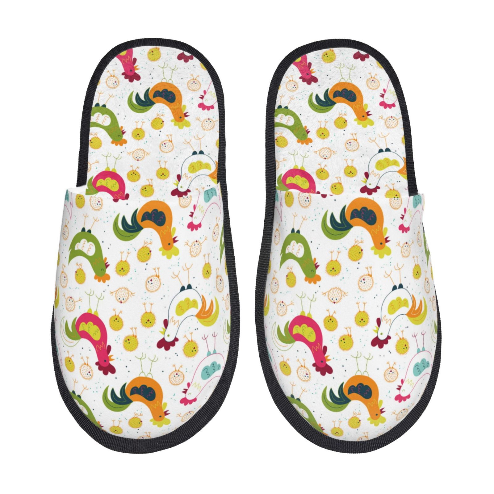 Disketp Chickens A Fuzzy House Memory Foam Slippers, Furry Fur Lined ...
