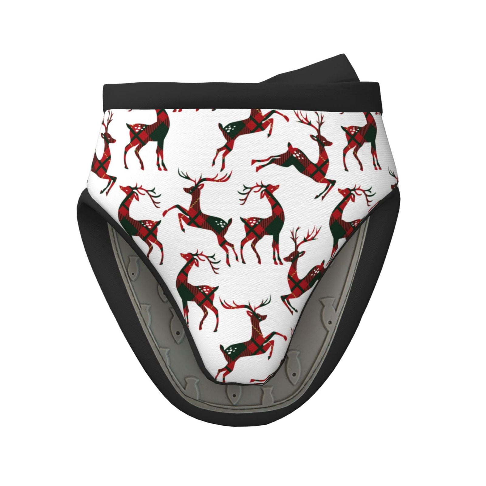 Disketp Christmas Plaid Moose Non-Slip Mini Oven Mitt Set, Short Oven ...