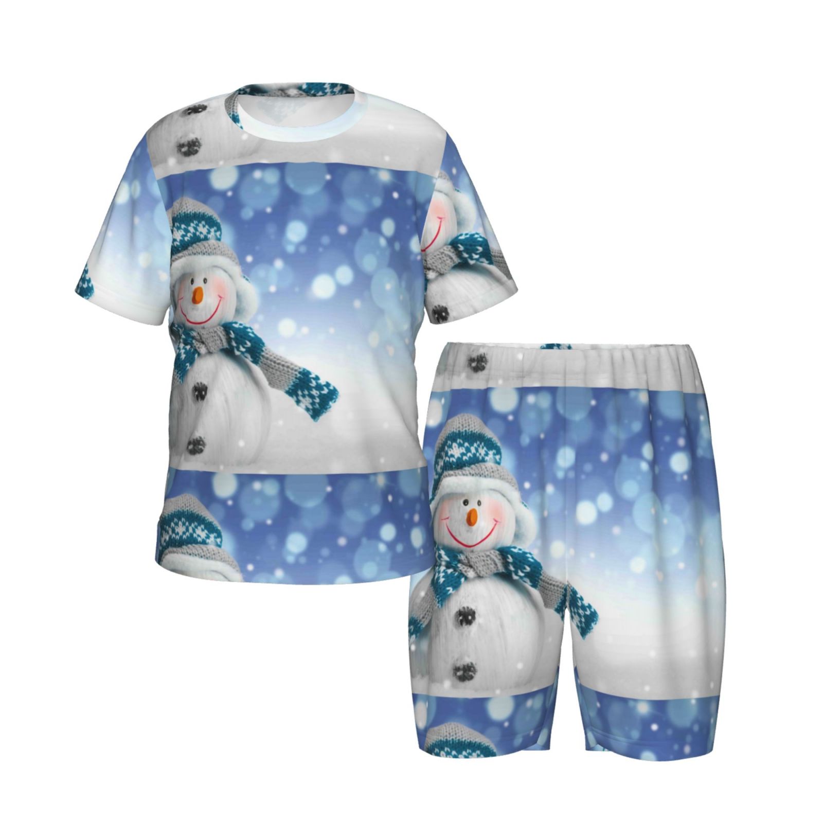 Disketp Christmas Snowman In The Snow for Kids Short Sleeve Pajamas ...