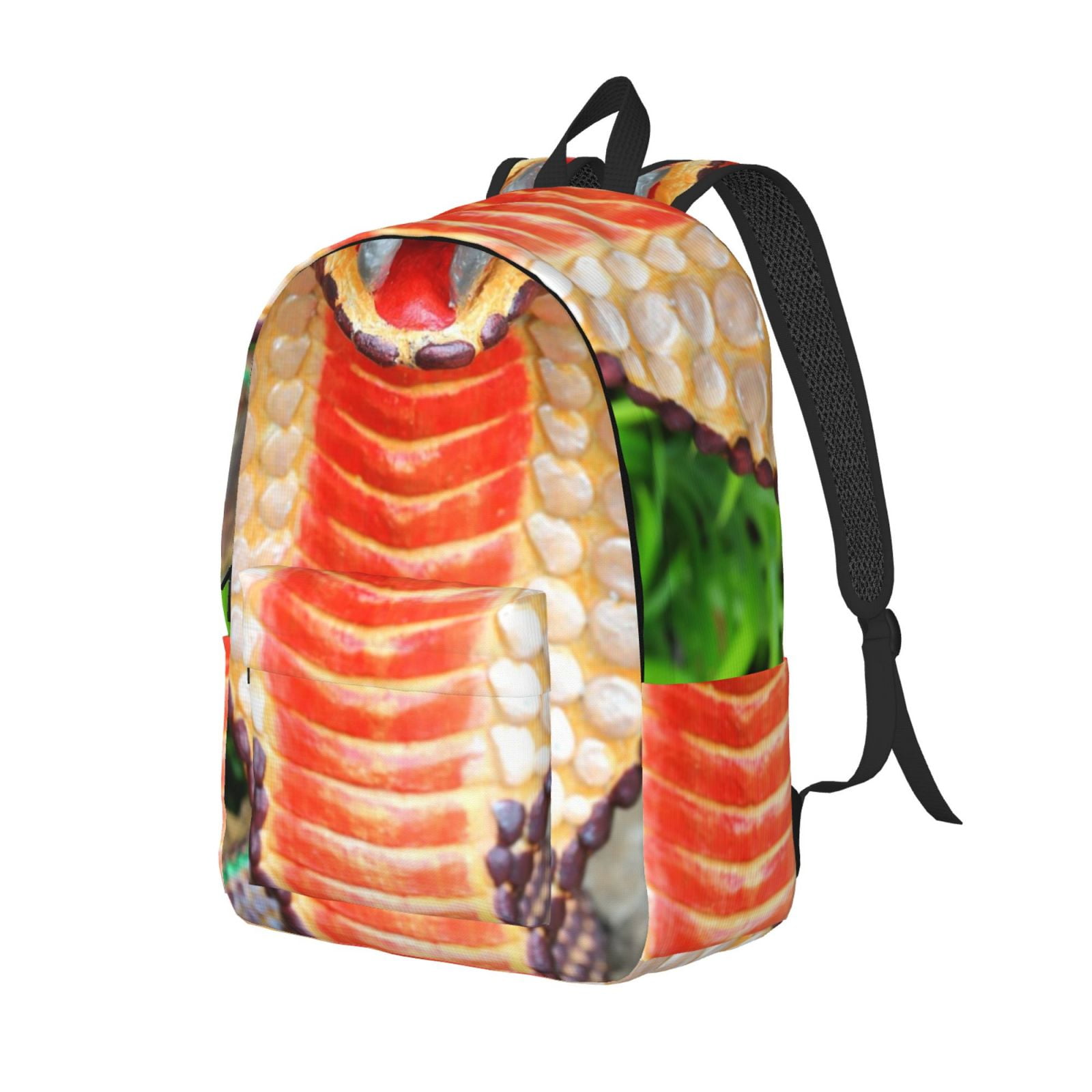 Disketp Cobra Snake Canvas Backpack Lightweight Travel Daypack Student ...