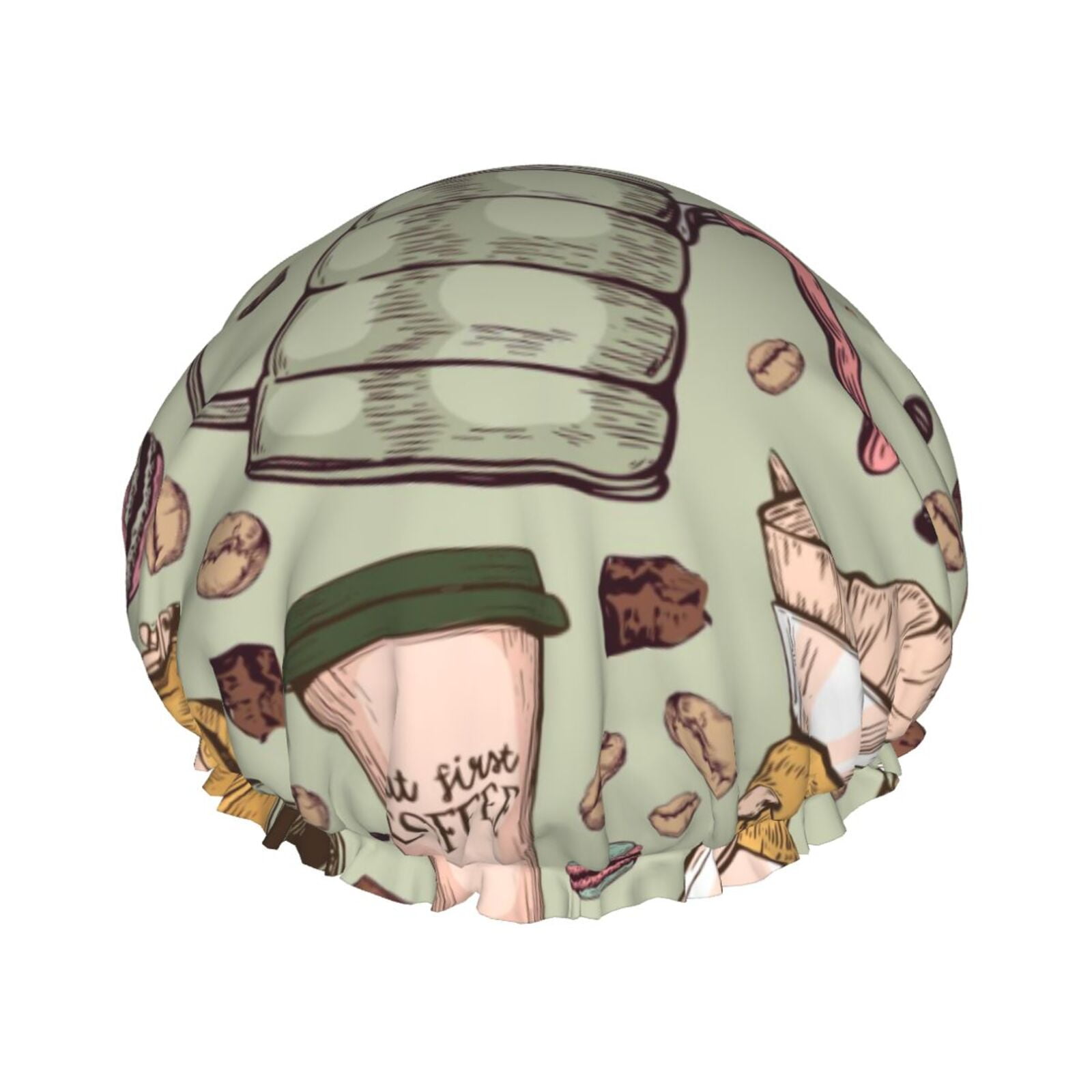 Disketp Coffee Makers Macaroons Chocolate Shower Caps,Reusable Shower ...