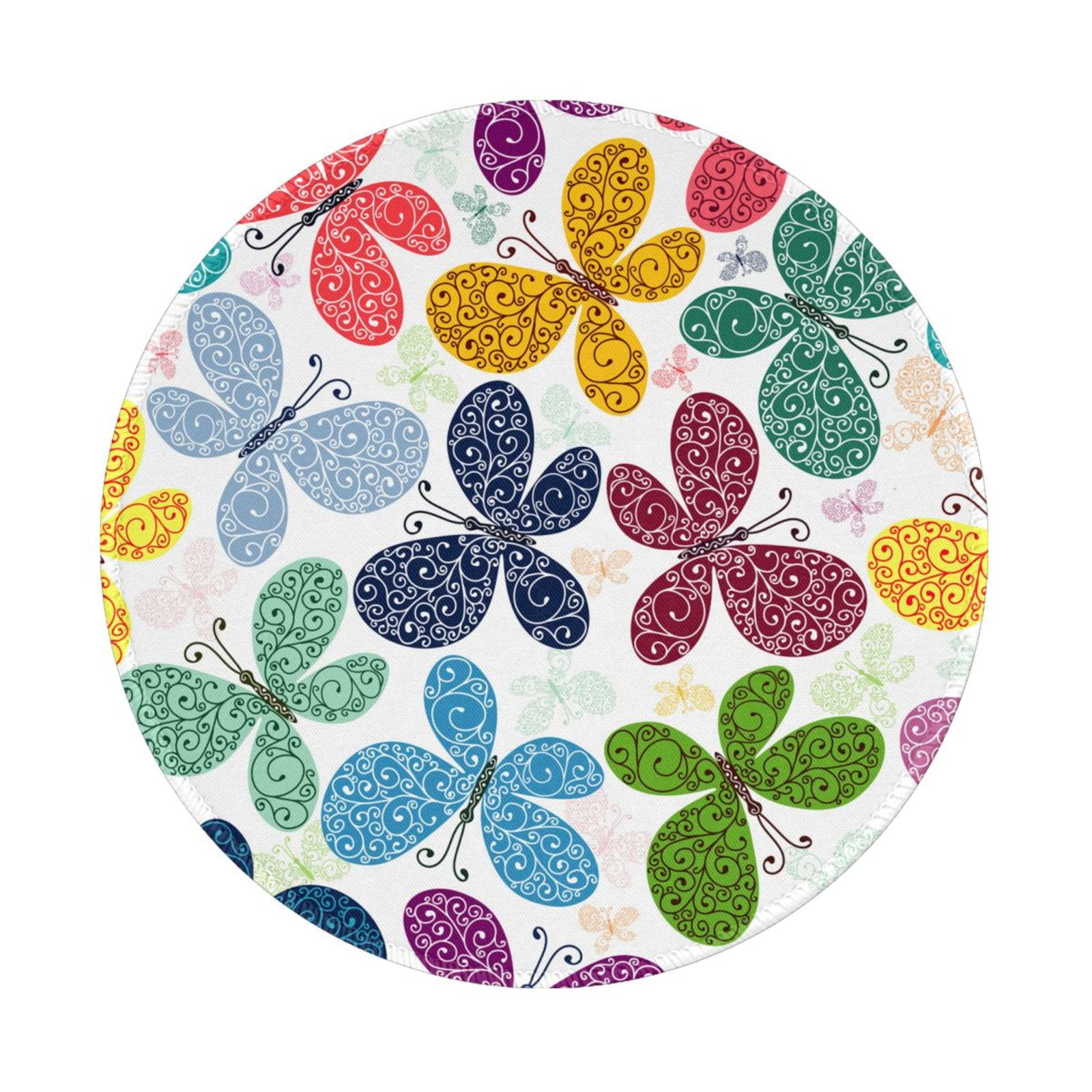 Disketp Colorful Butterflies Small Mouse Pad 7.9x7.9 Inches,Washable ...