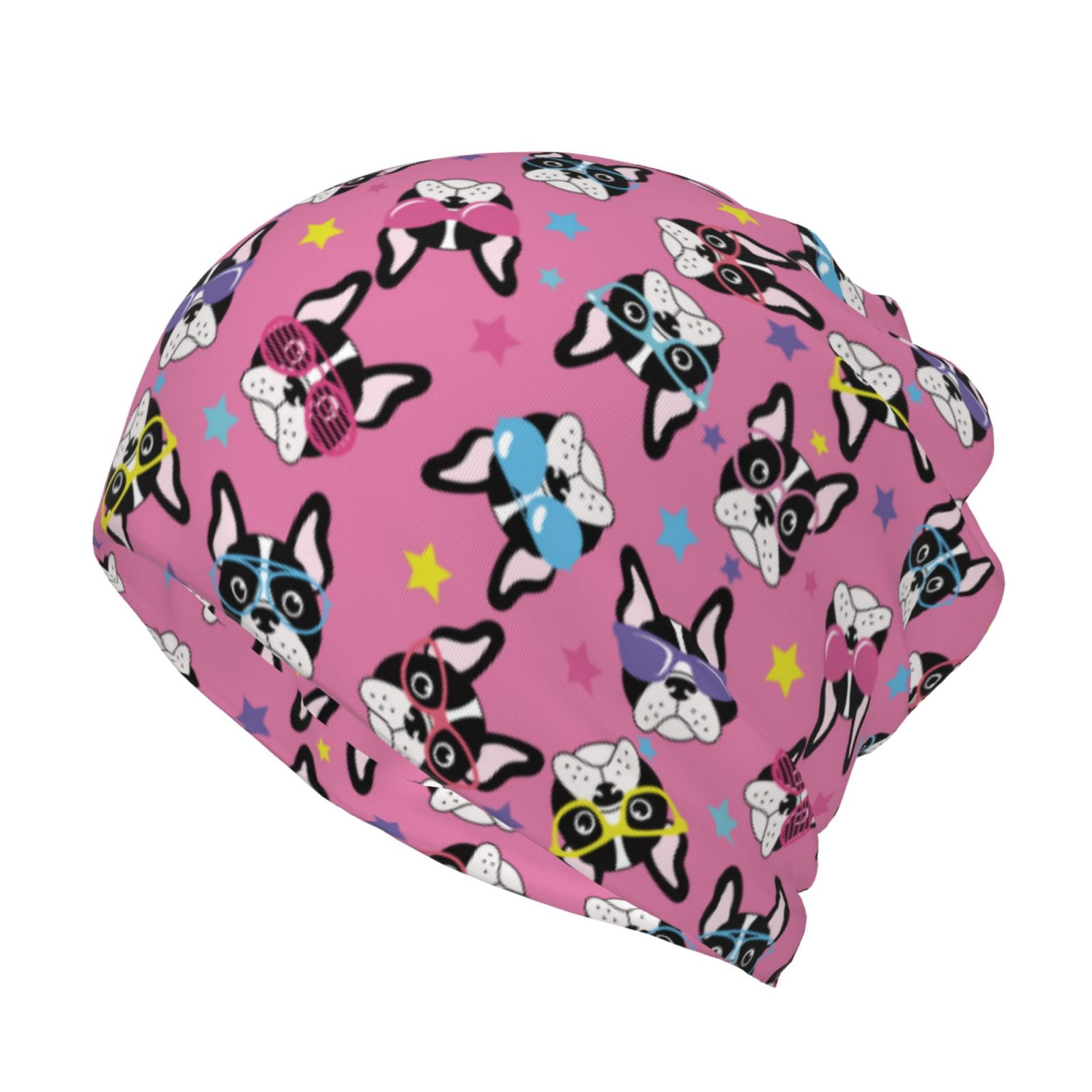 Disketp Colorful Cute French Bulldog Slouchy Beanie Hip-Hop Soft ...