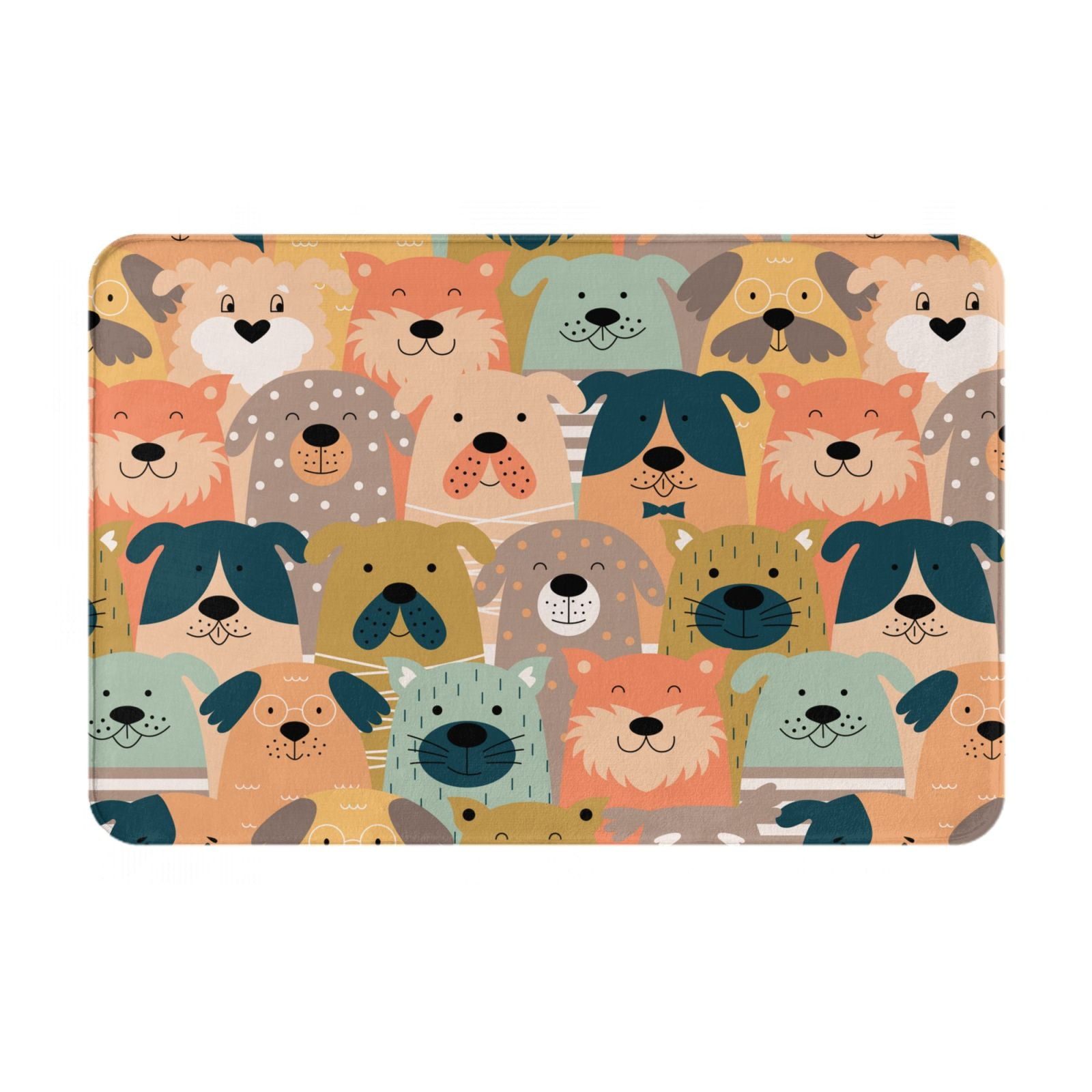 Disketp Colorful Dogs Mat For Front Door Outside - Doormat Outdoor ...