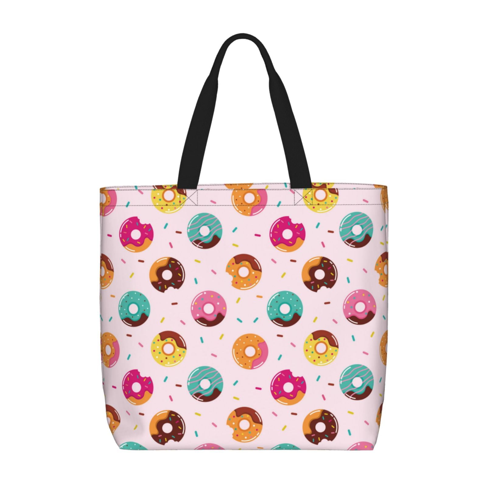 Disketp Colorful Donuts Canvas Tote Bag,Women Shoulder Bag Crossbody ...