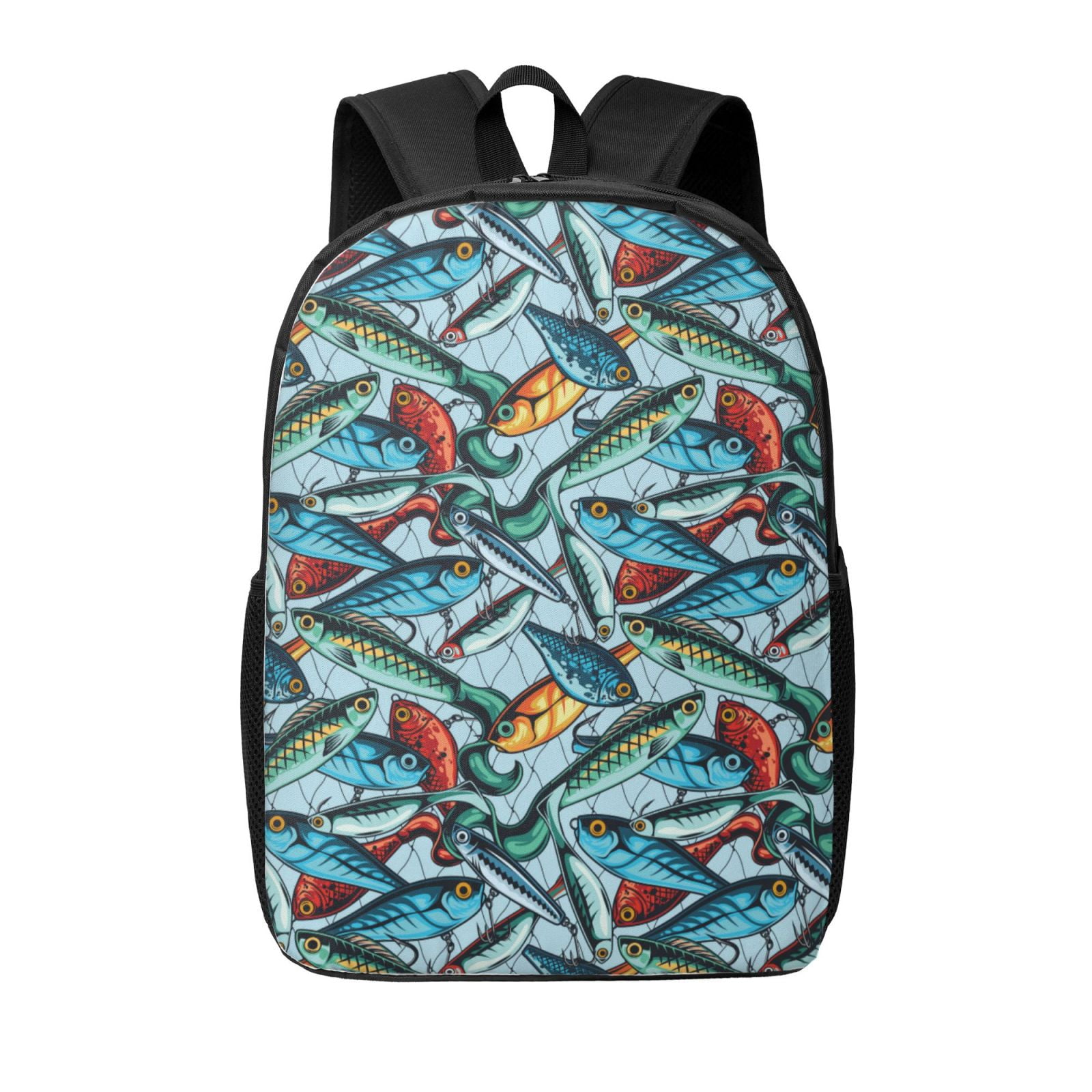 Disketp Colorful Fishing Baits School Backpack, Lightweight Basic ...