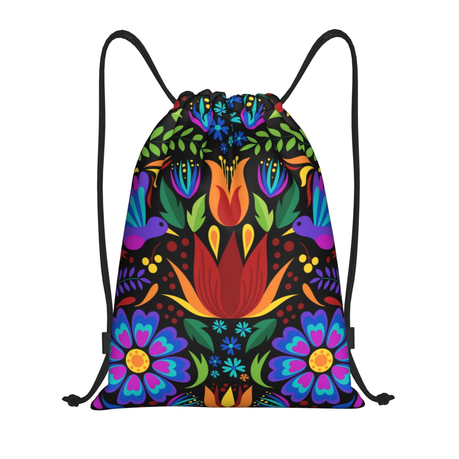 Disketp Colorful Floral Drawstring Backpack Drawstring Gym Bags Draw ...