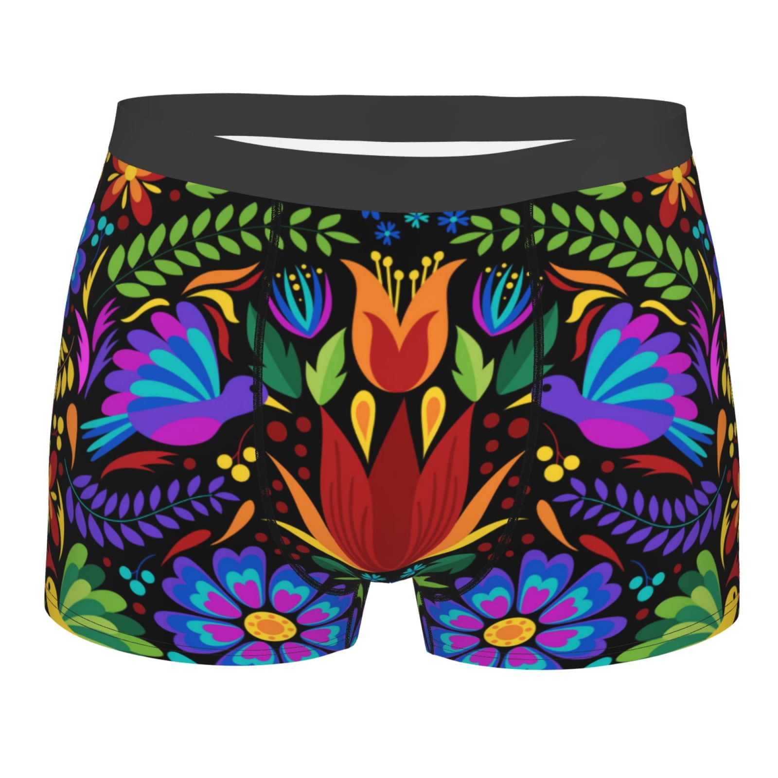 Disketp Colorful Floral Men'S Boxer Briefs,Soft And Breathable Cotton ...