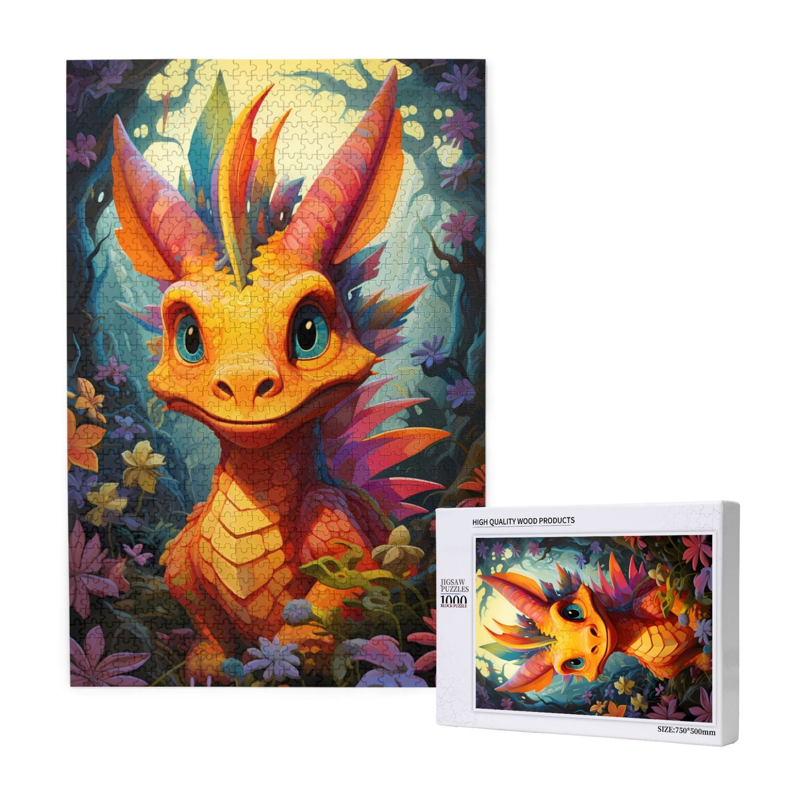Disketp Colorful Flower Chameleon Custom Puzzle Personalized Puzzles ...