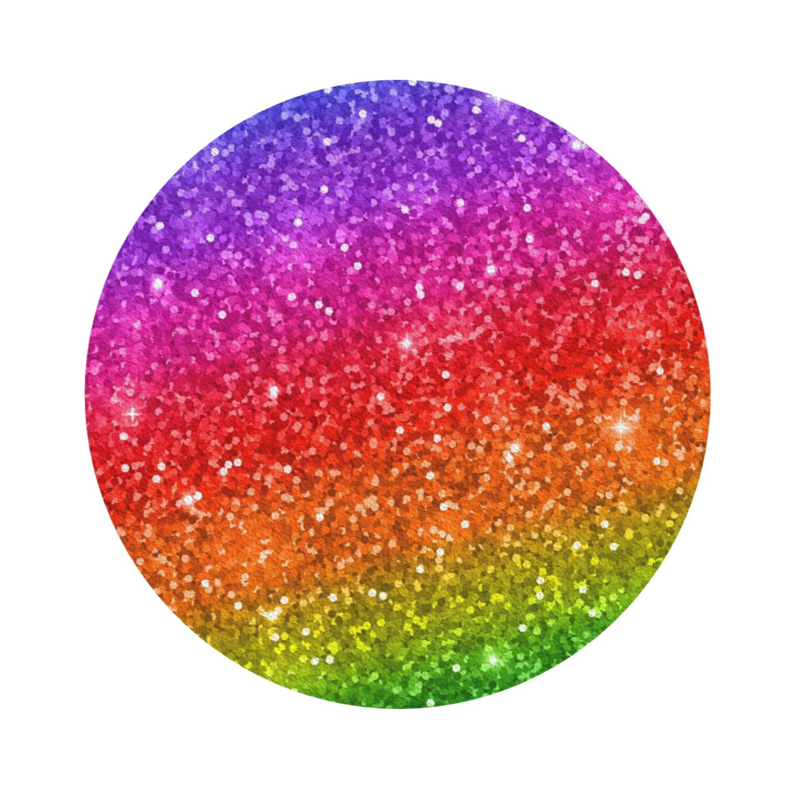 Disketp Colorful Glitter Funny Coasters,4 Pcs Leather Coasters With ...