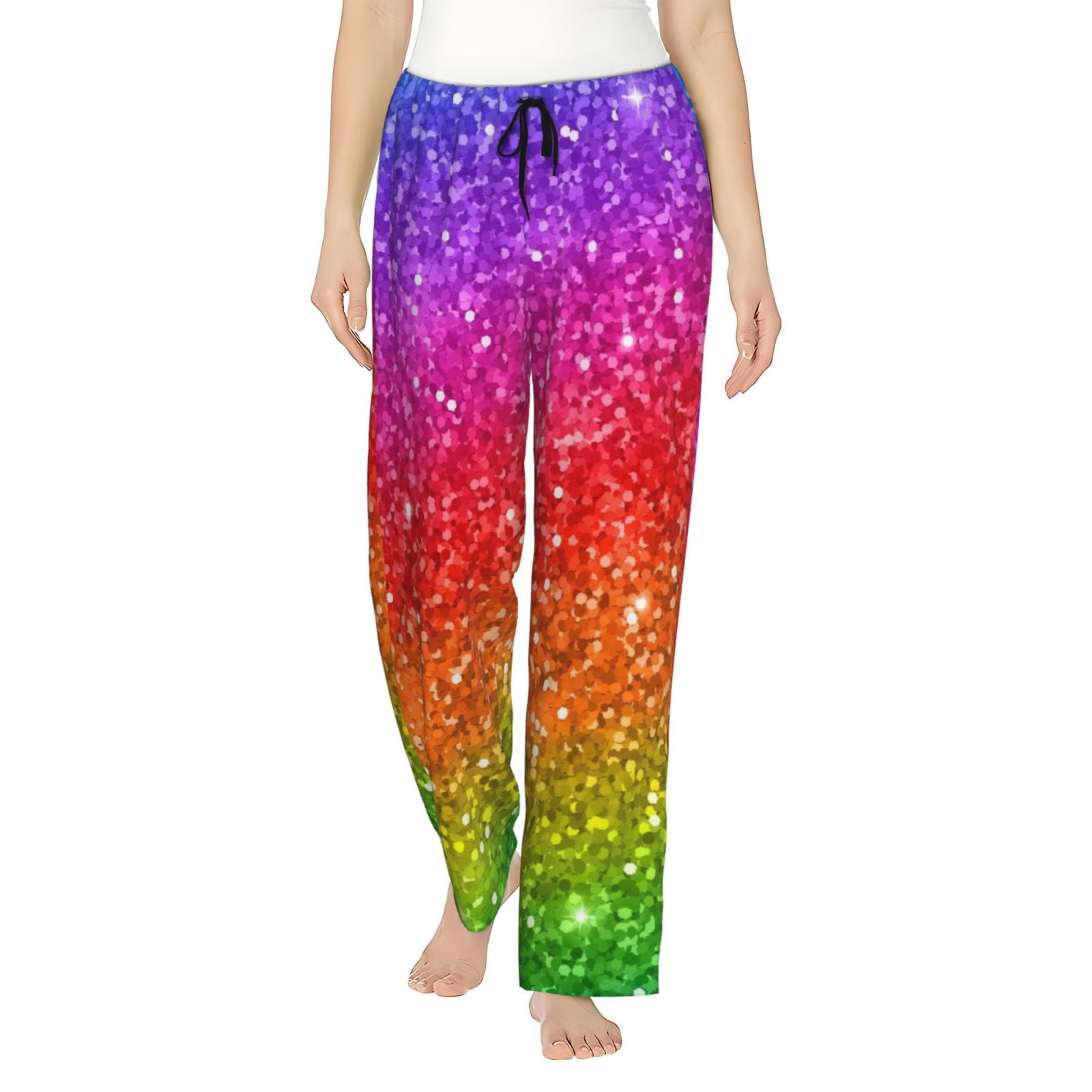 Disketp Colorful Glitter Print Women'S Comfy Pajama Pants Casual ...