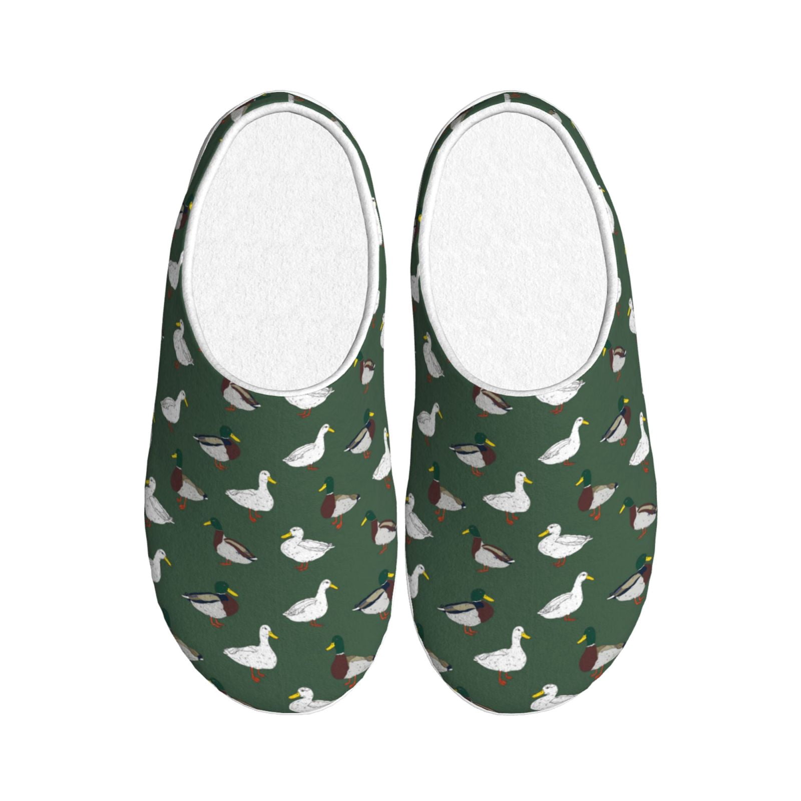Disketp Colorful Mallard Duck Women's Men's Slippers Plush Slip-On ...