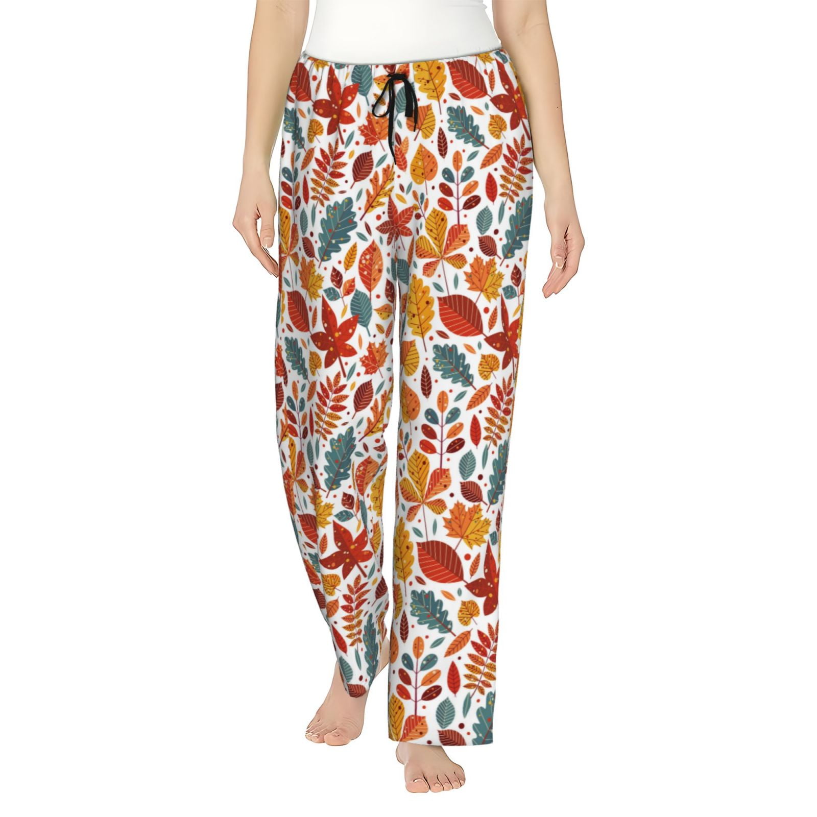 Disketp Colorful Maple Leaves for Women's Pajama Pants - Ultra Soft ...