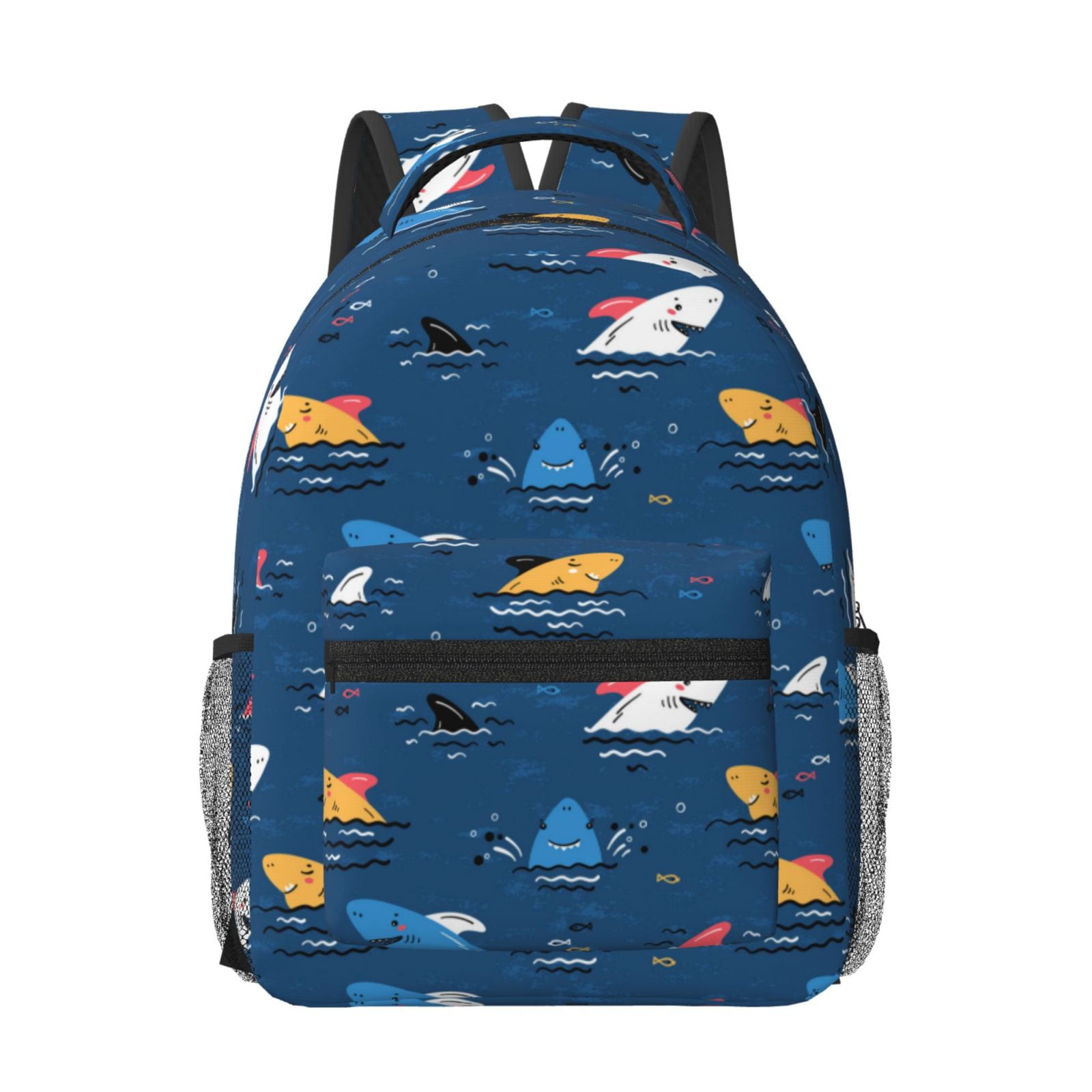 Disketp Colorful Ocean Shark Backpack - Comfortable Daypack with The ...