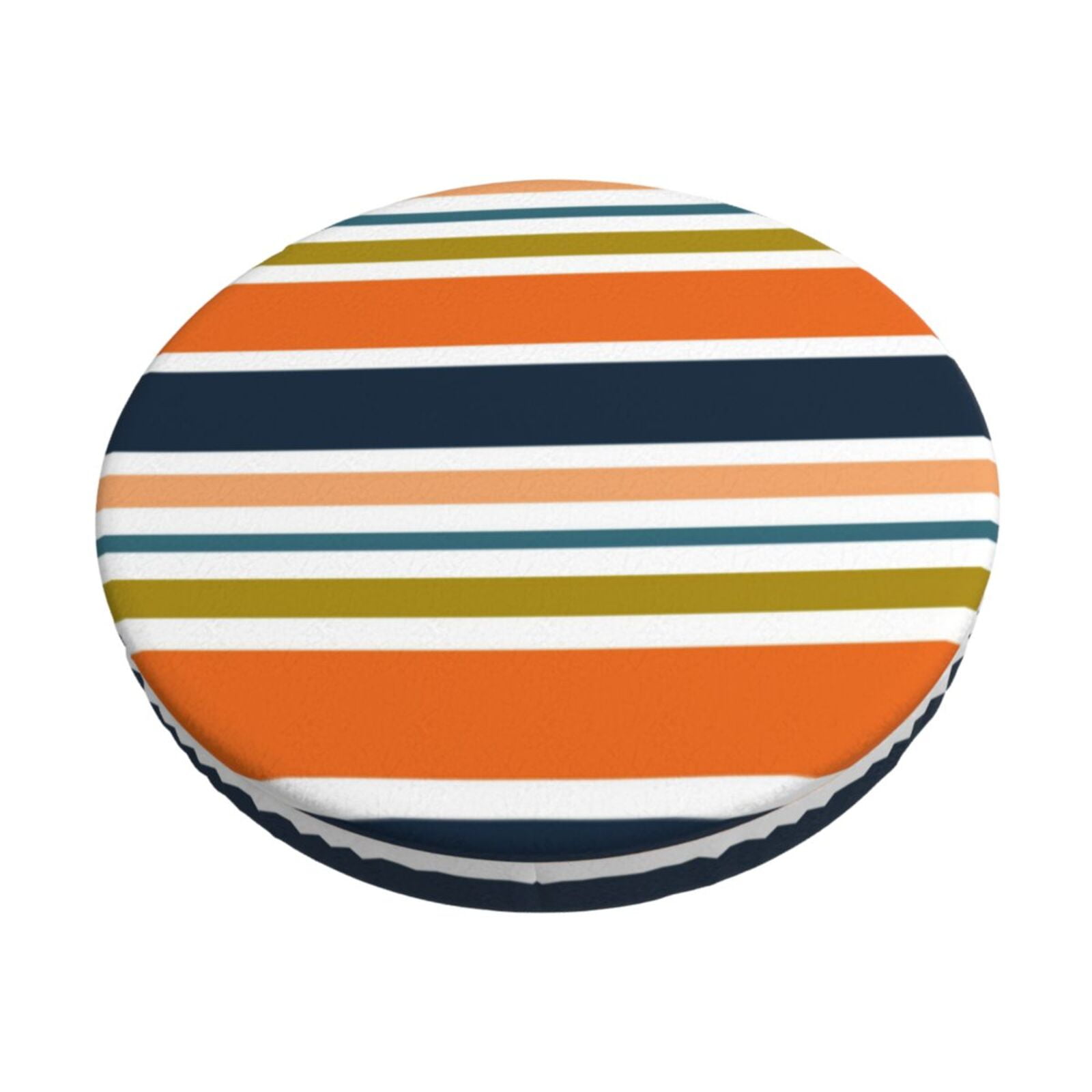 Disketp Colorful Pastel Stripes Stool Covers Round, Super Soft Round ...
