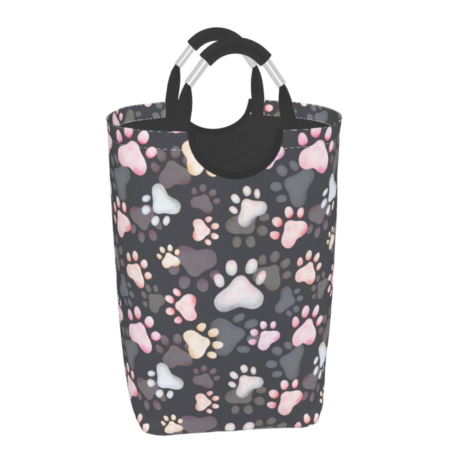 Disketp Colorful Paws Of Dog Square Laundry Bag Large Collapsible Dirty ...