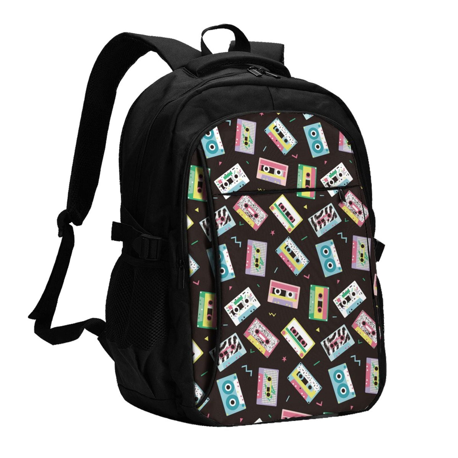 Disketp Colorful Retro Tape Travel Laptop Backpack, Laptops Backpack ...