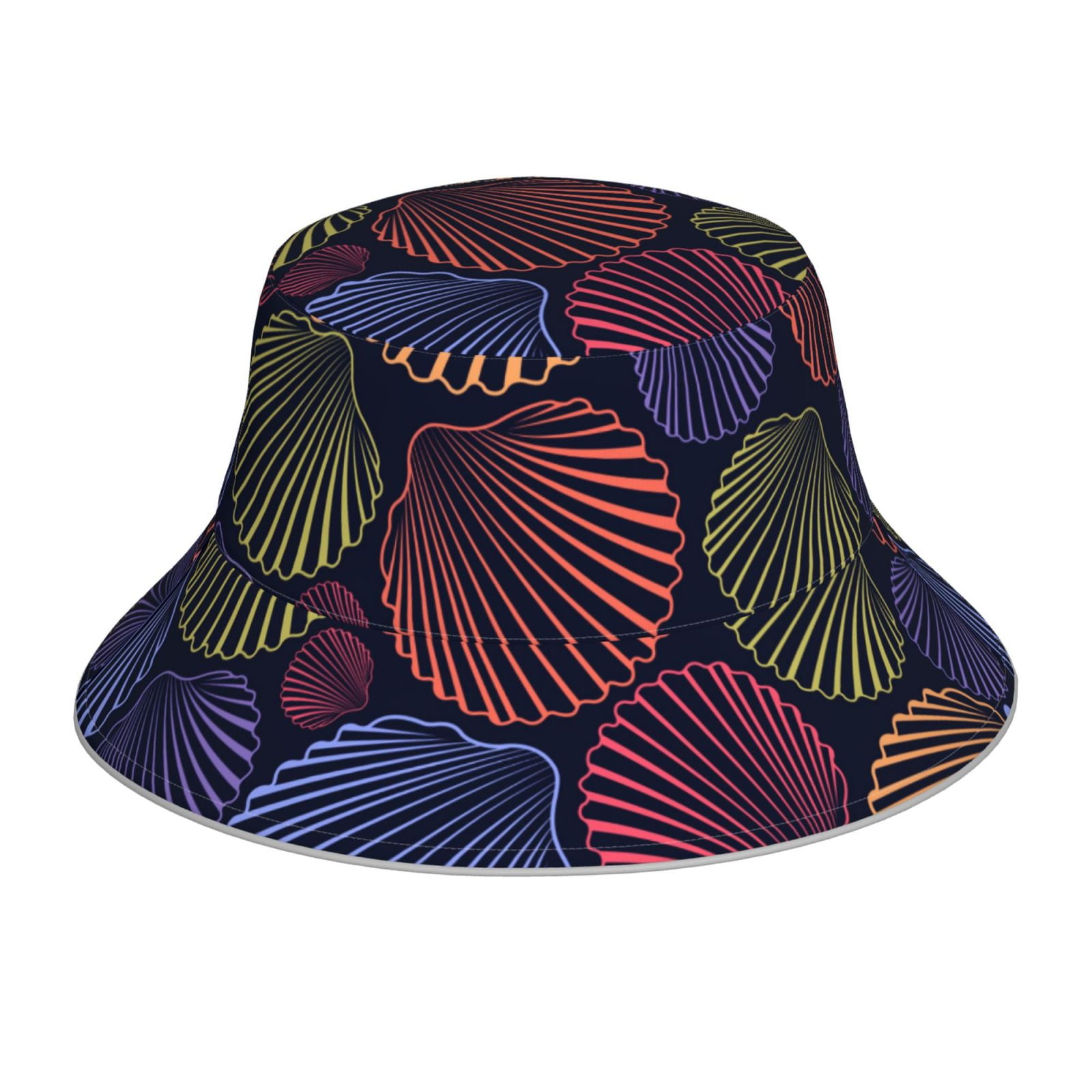 Disketp Colorful Shells Print Reflective Bucket Hat Beach Hat Summer ...