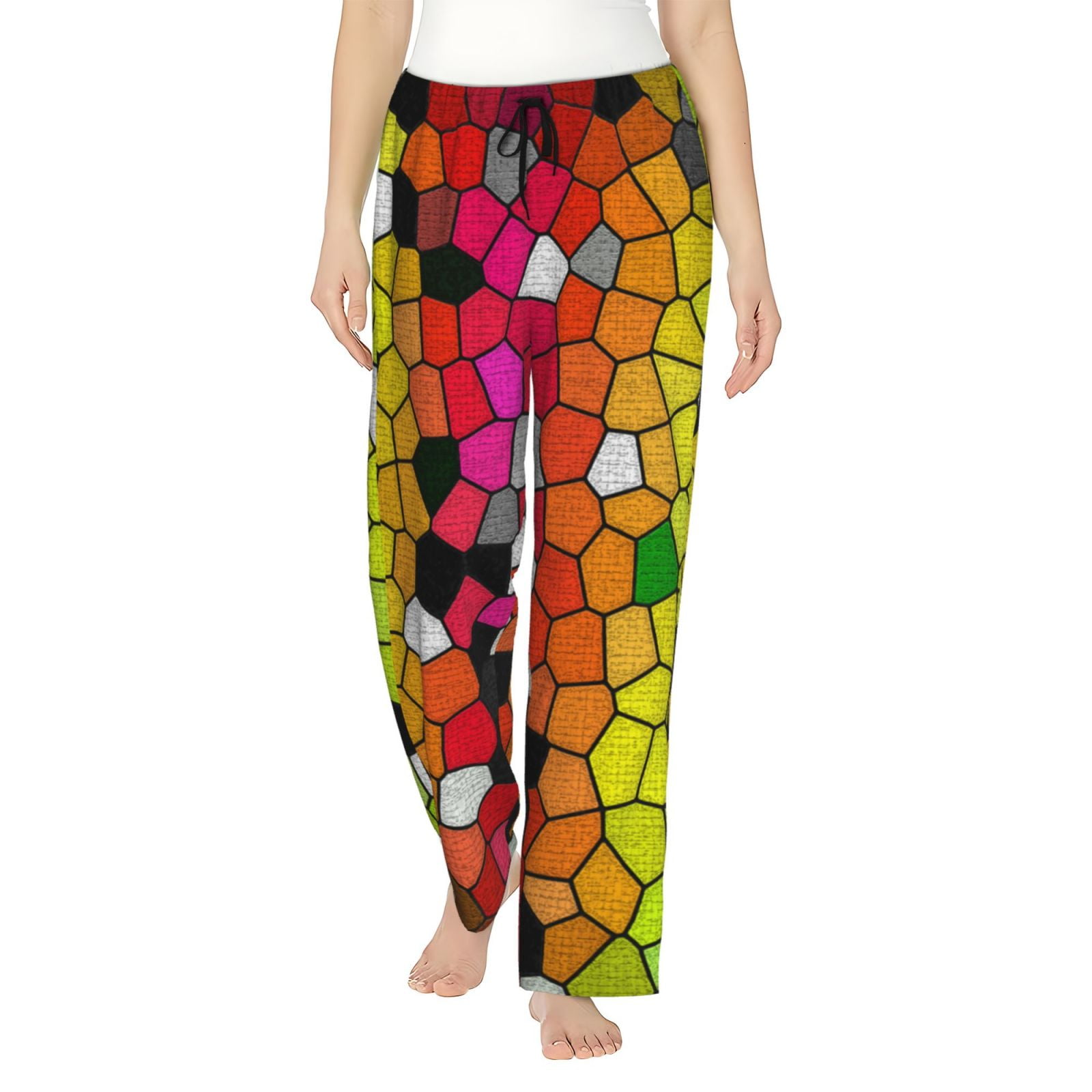 Disketp Colorful Tie Dye Stained Glass 1 Print Women'S Comfy Pajama ...