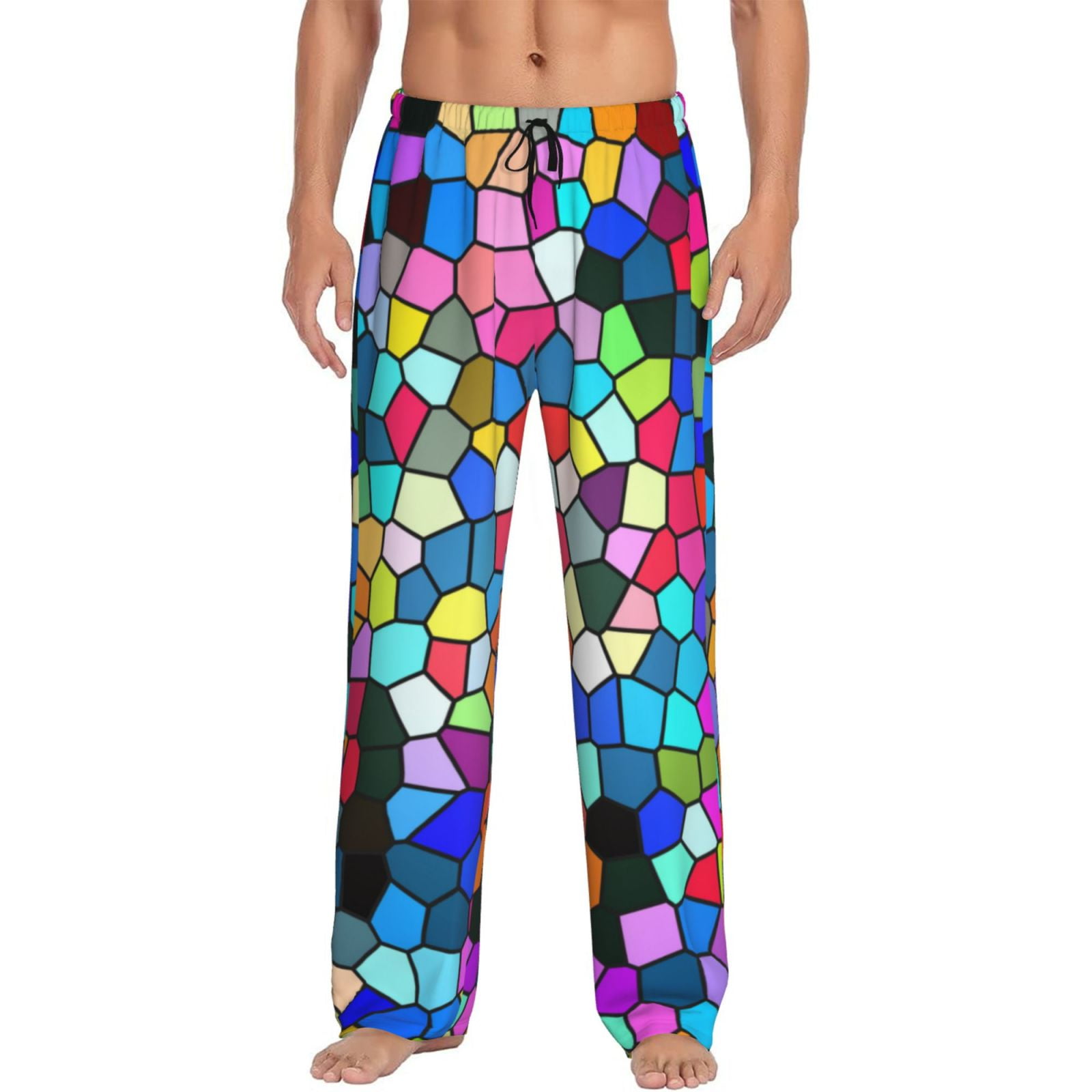 Disketp Colorful Tie Dye Stained Glass 2 Men'S Pajama Pants - Ultra ...