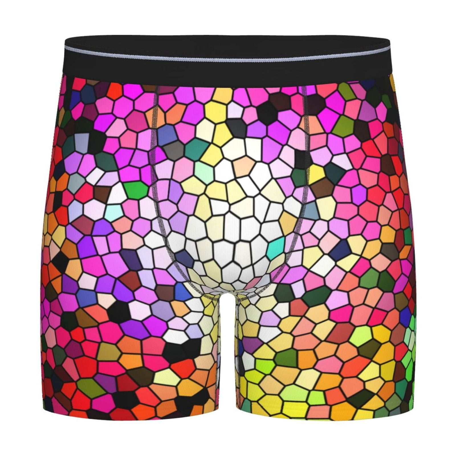 Disketp Colorful Tie Dye Stained Glass 3 Men's Boxer Briefs Men’s ...