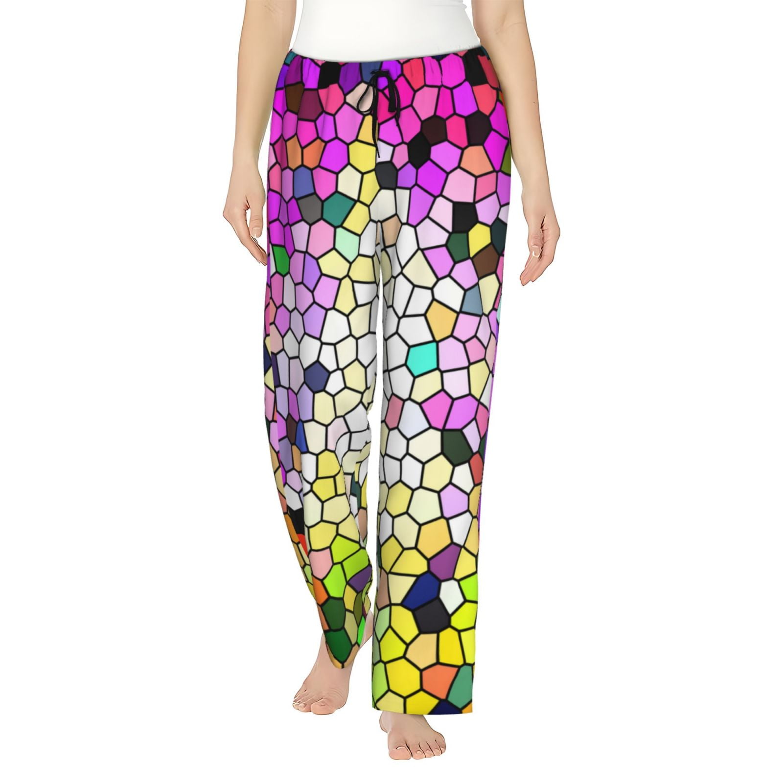 Disketp Colorful Tie Dye Stained Glass 3 Print Women'S Comfy Pajama ...