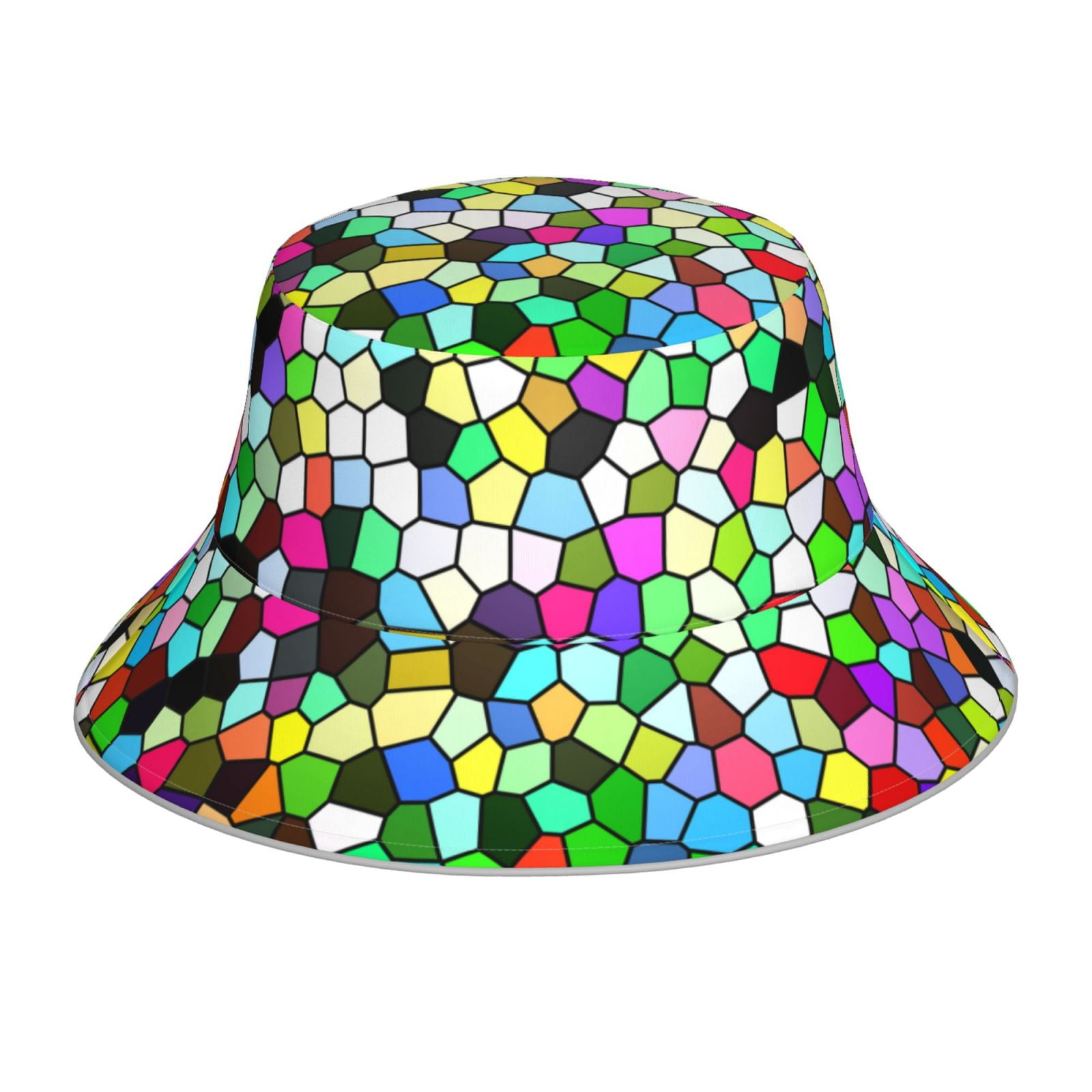 Disketp Colorful Tie Dye Stained Glass Print Reflective Bucket Hat ...