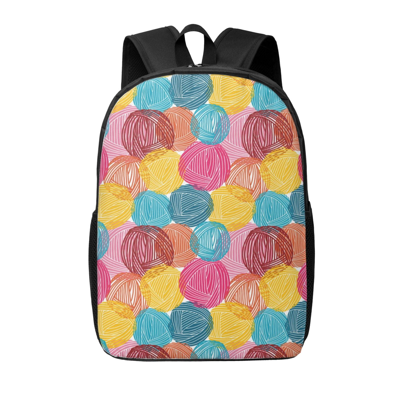 Disketp Colorful Wool Balls School Backpack, Lightweight Basic Middle ...