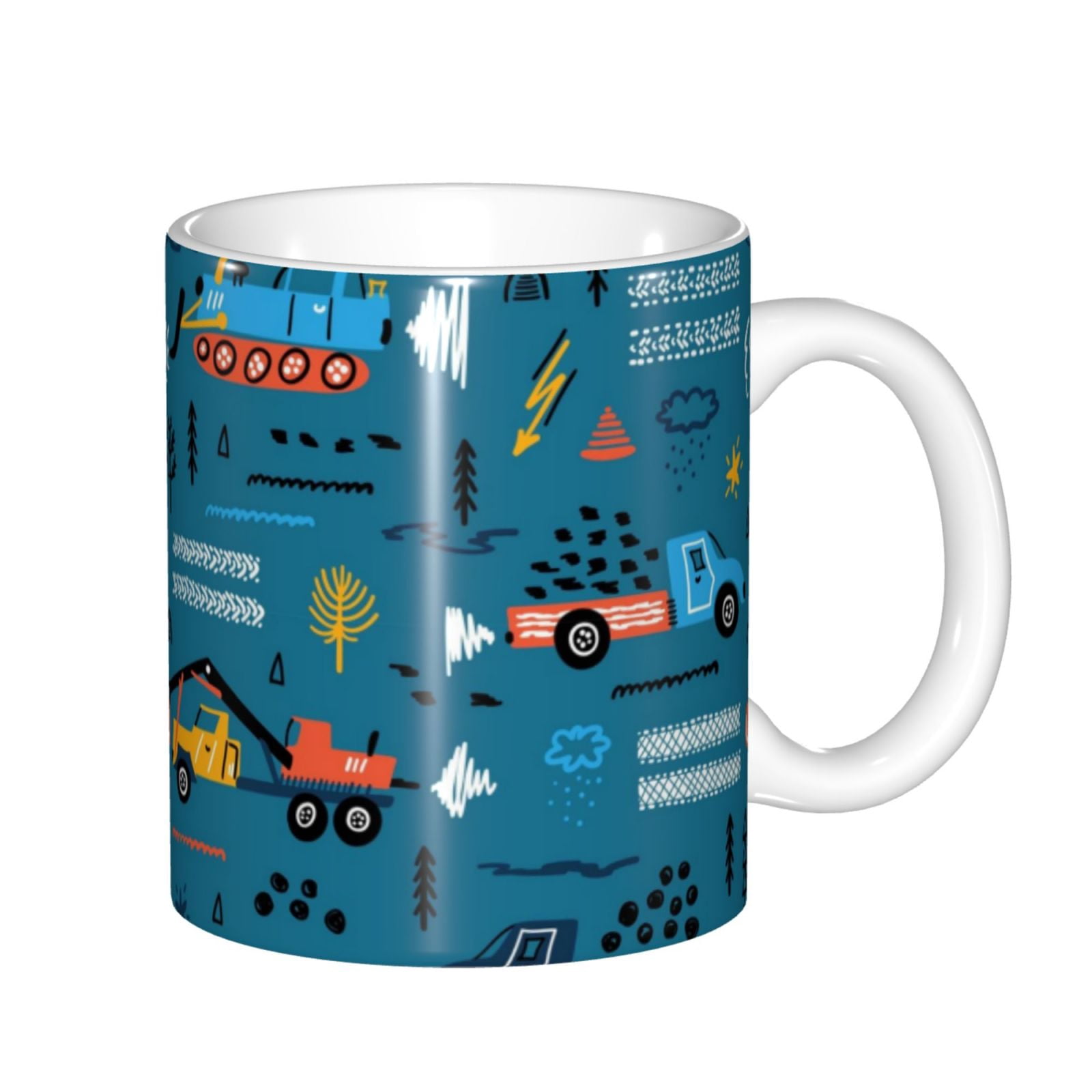 Disketp Construction Trucks Large Coffee Mug with Handle Tea Cup ...