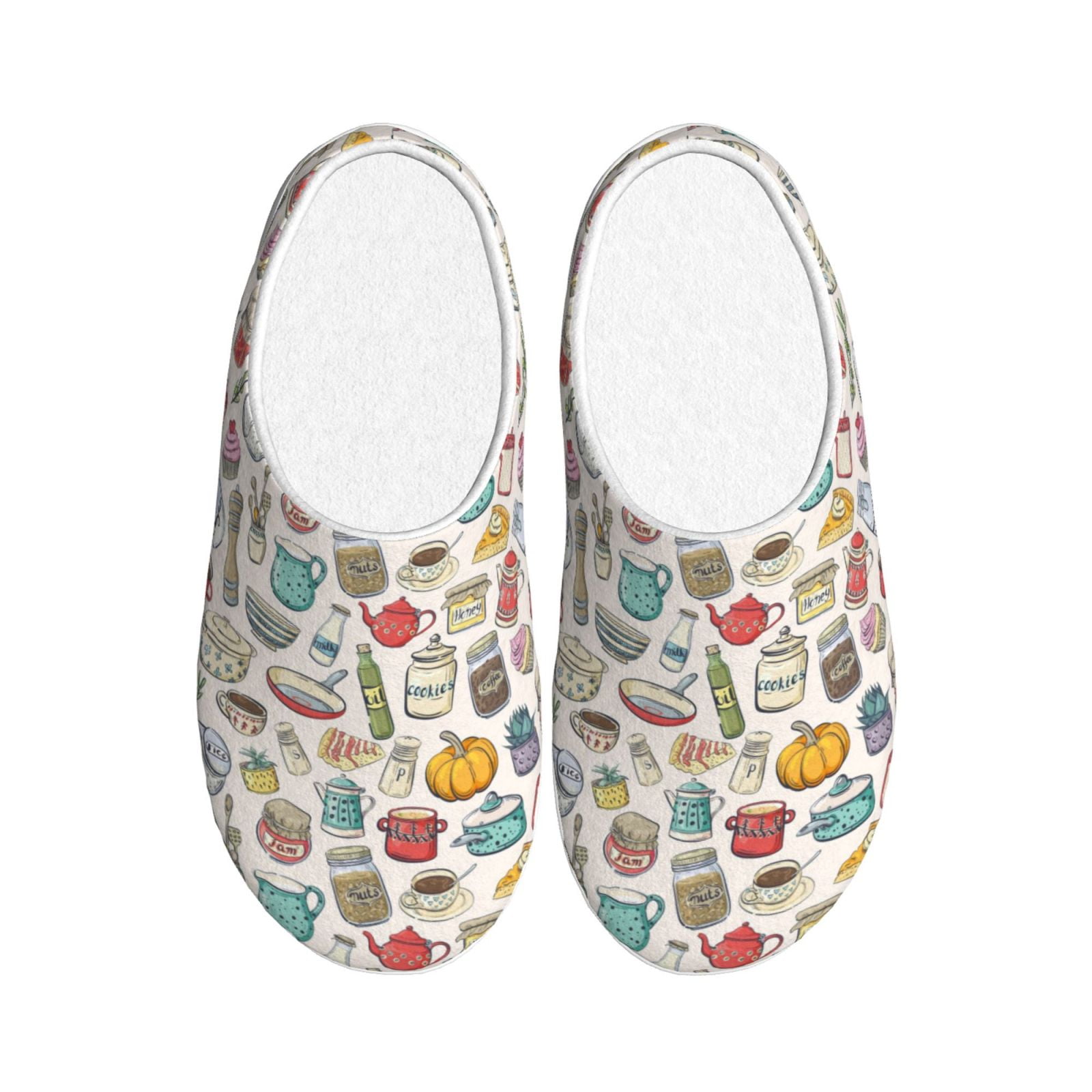 Disketp Cooking Utensils Women's Men's Slippers Plush Slip-On House ...