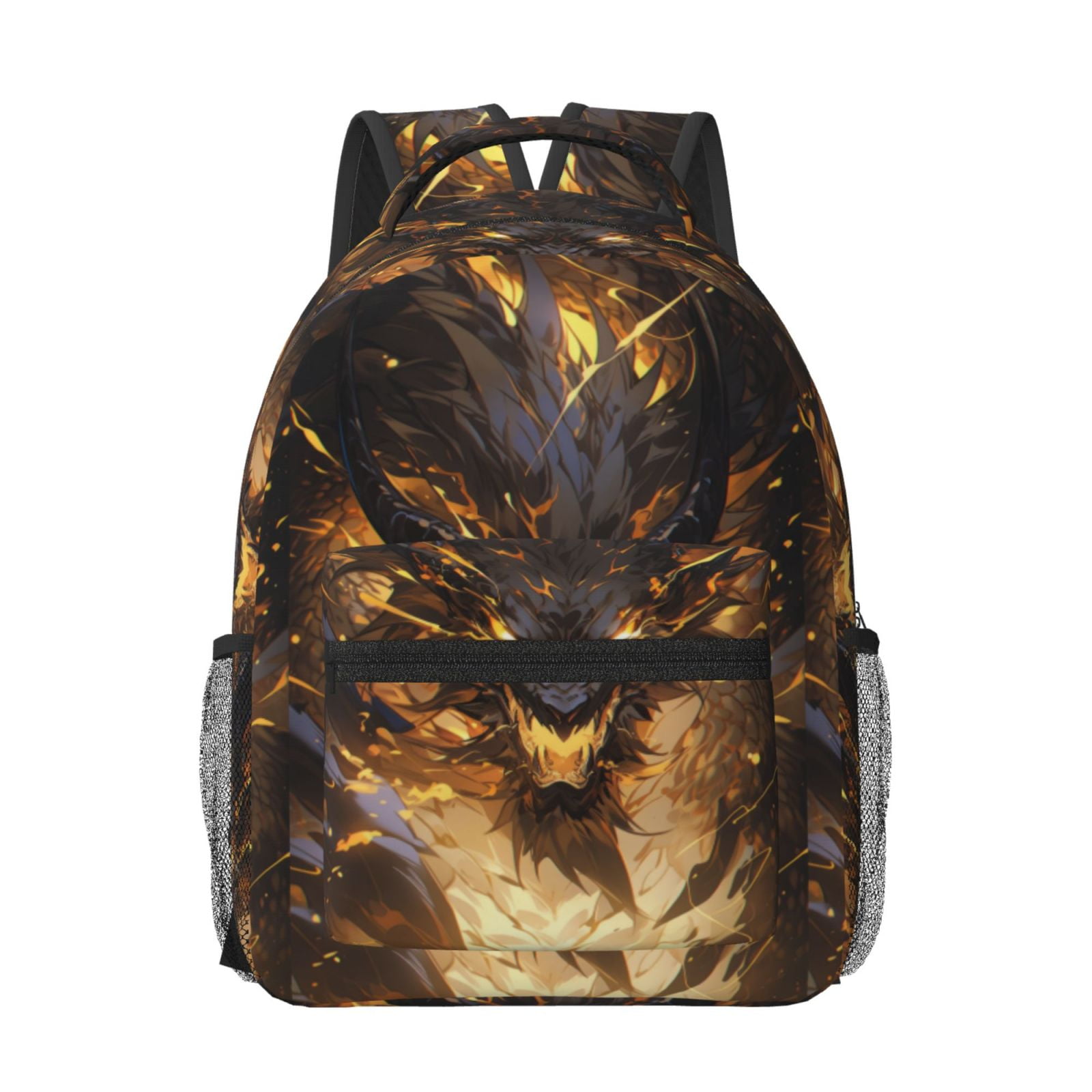 Disketp Cool Black Gold Dragon Backpack - Comfortable Daypack with The ...